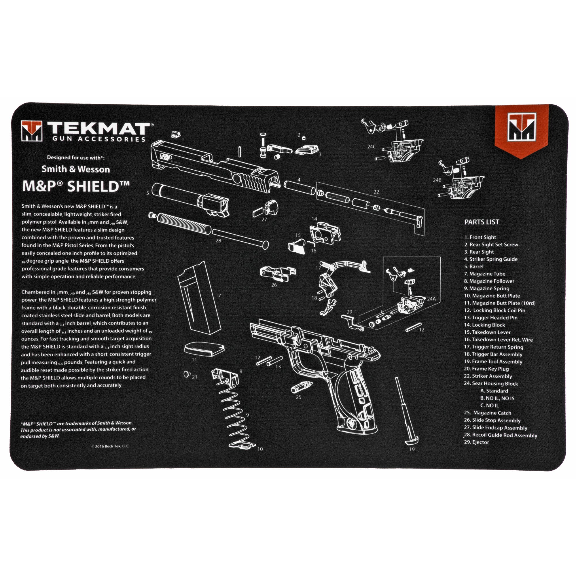 Tekmat Pistol Mat S&W M&p Shield Black – TLO Outdoors