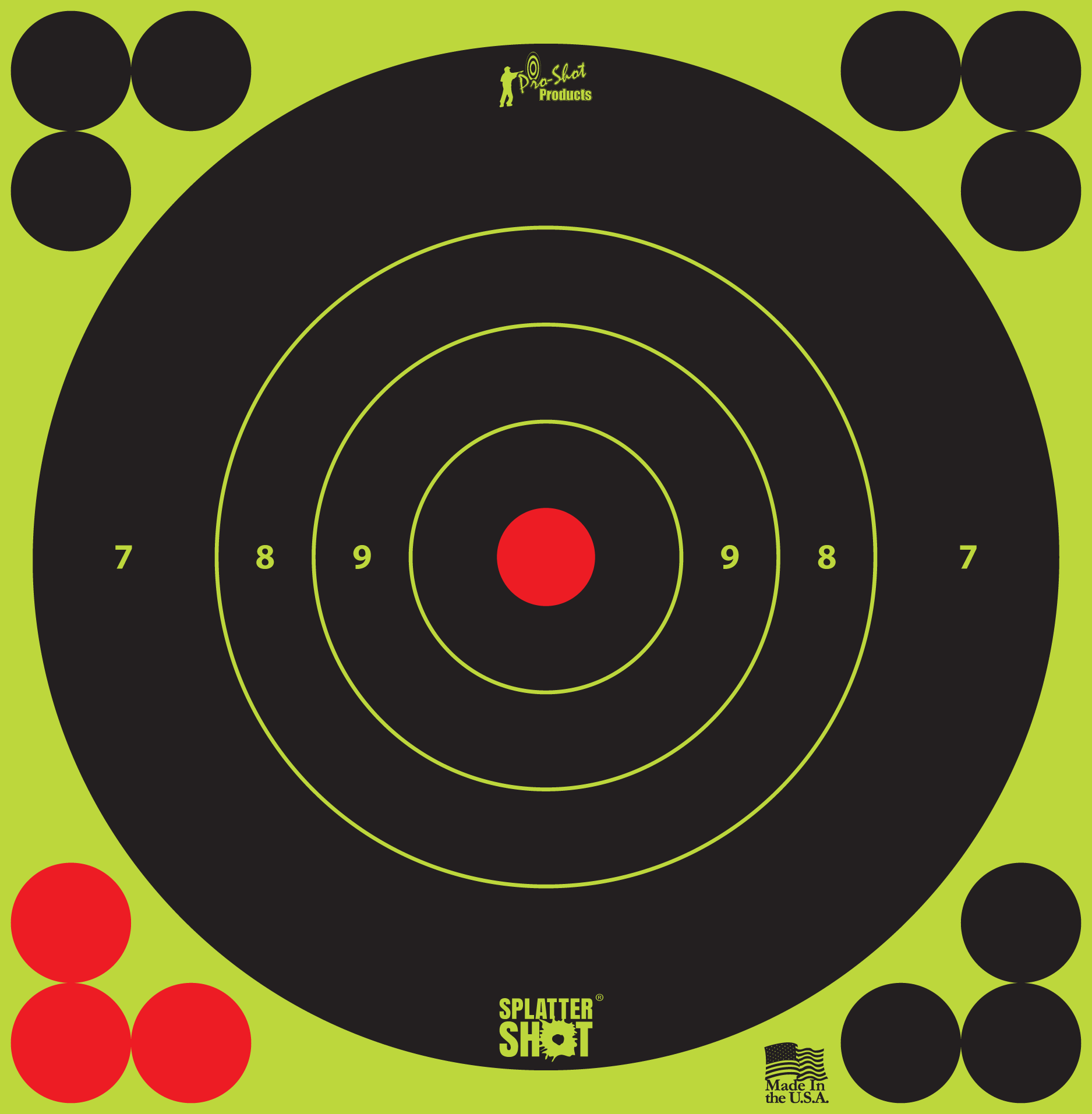 Pro-Shot SplatterShot 6-inch Self-Adhesive Bullseye Targets, Black/Gre ...