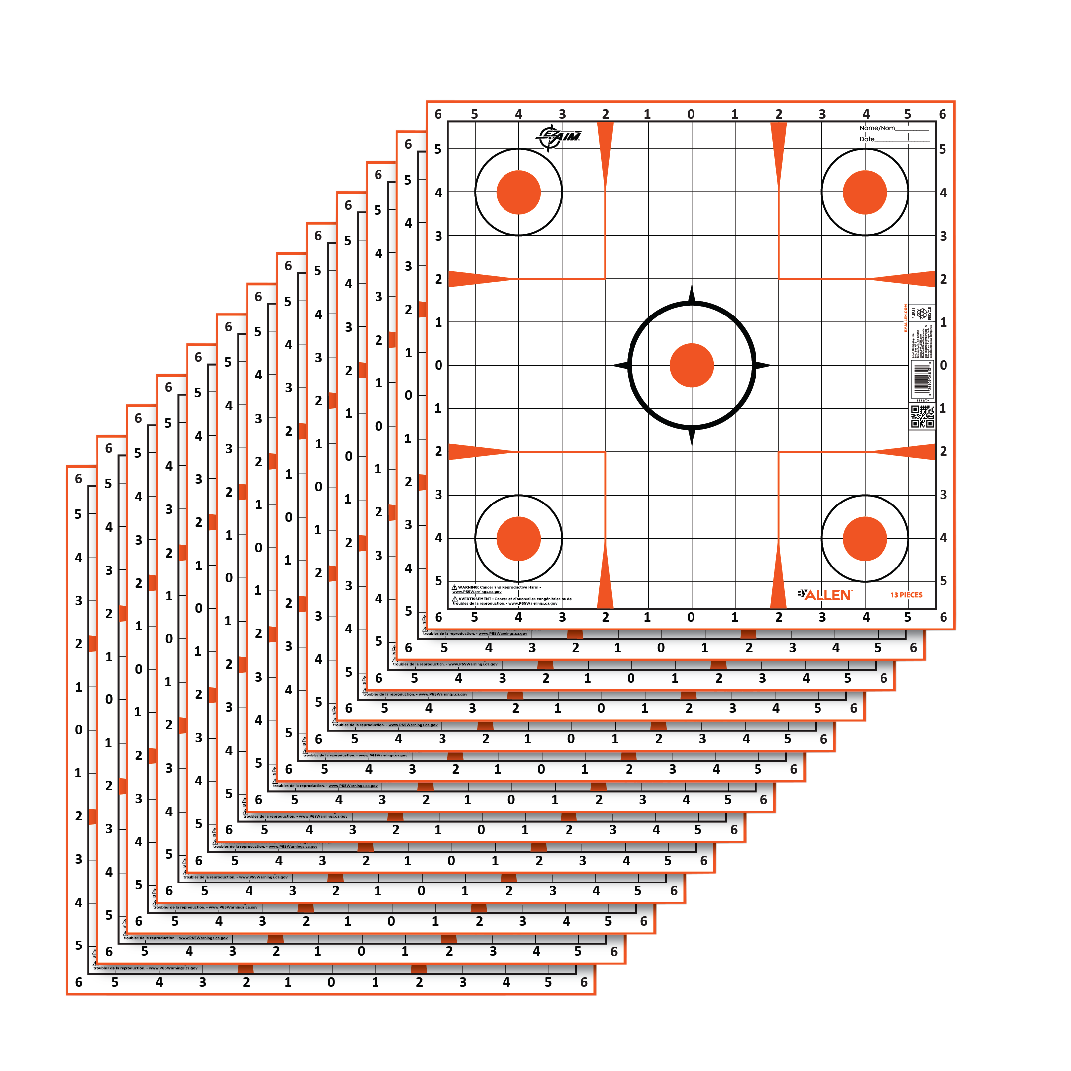 EZ-Aim Paper Sight-In Grid Targets, 12x12, 13-Pack, High-Contrast Desi ...