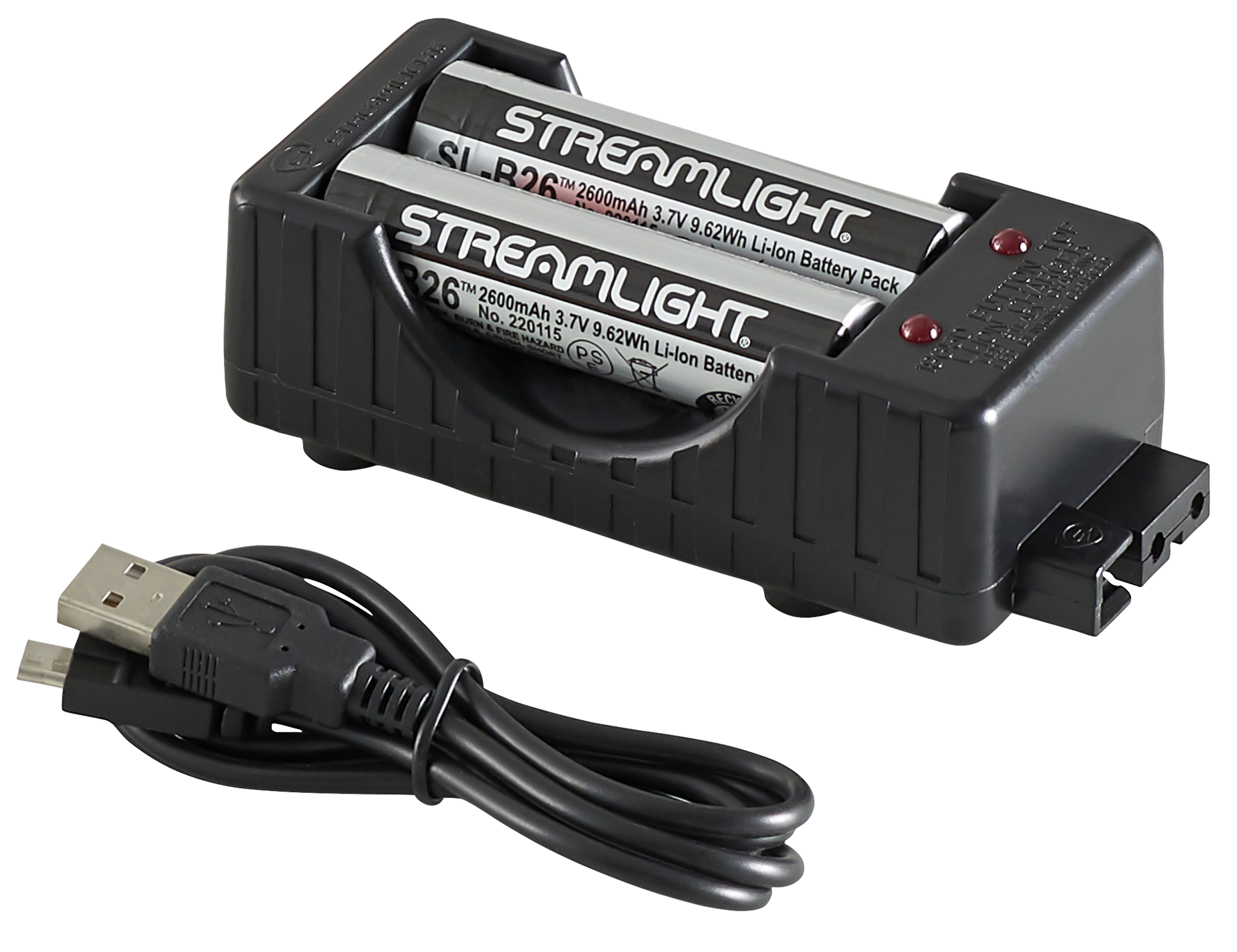 Streamlight 18650 Lithium-Ion Battery Charger Kit with 2 SL-B26 Batter ...