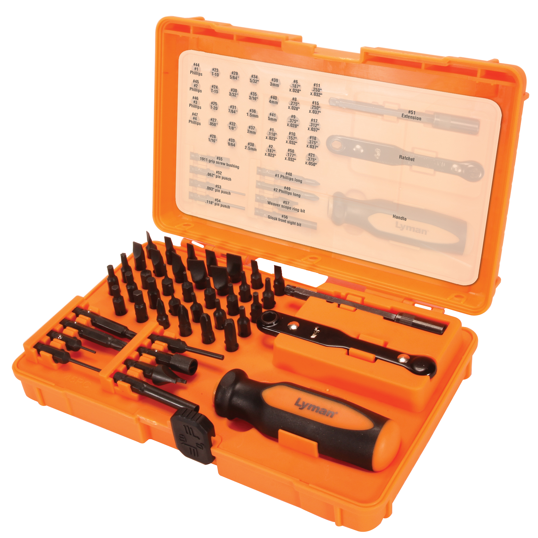 Lyman Master Gunsmith Tool Kit, 45-Piece Set with Ratchet Wrench & Spe ...