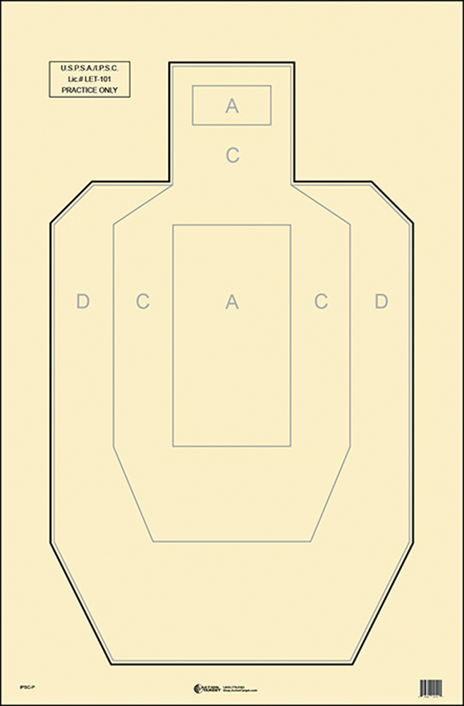 ACTION TARGET INC Official IPSC/USPSA Paper Practice Target, 23x35 Han ...
