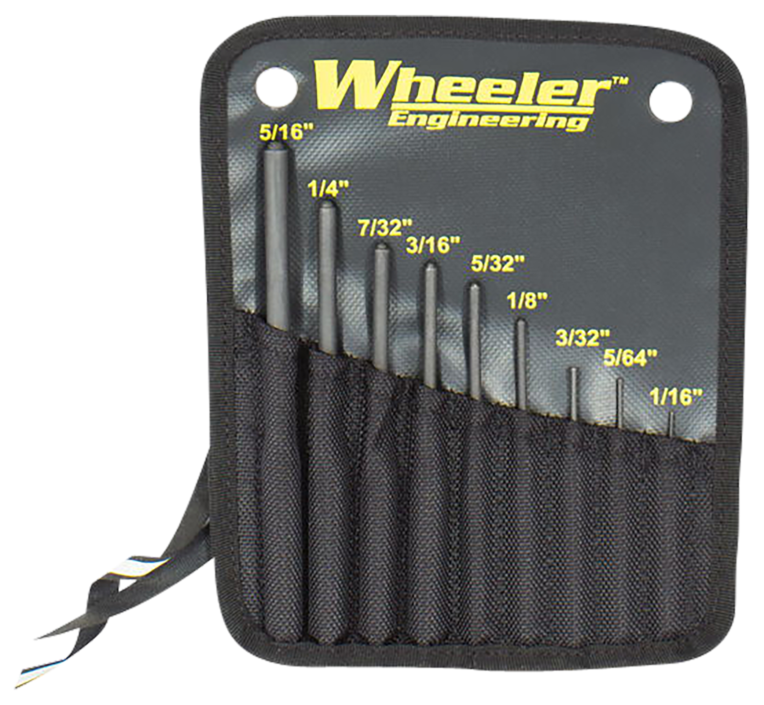 Wheeler Roll Pin Punch Set, 9-Piece Hardened Steel with Hemispherical ...