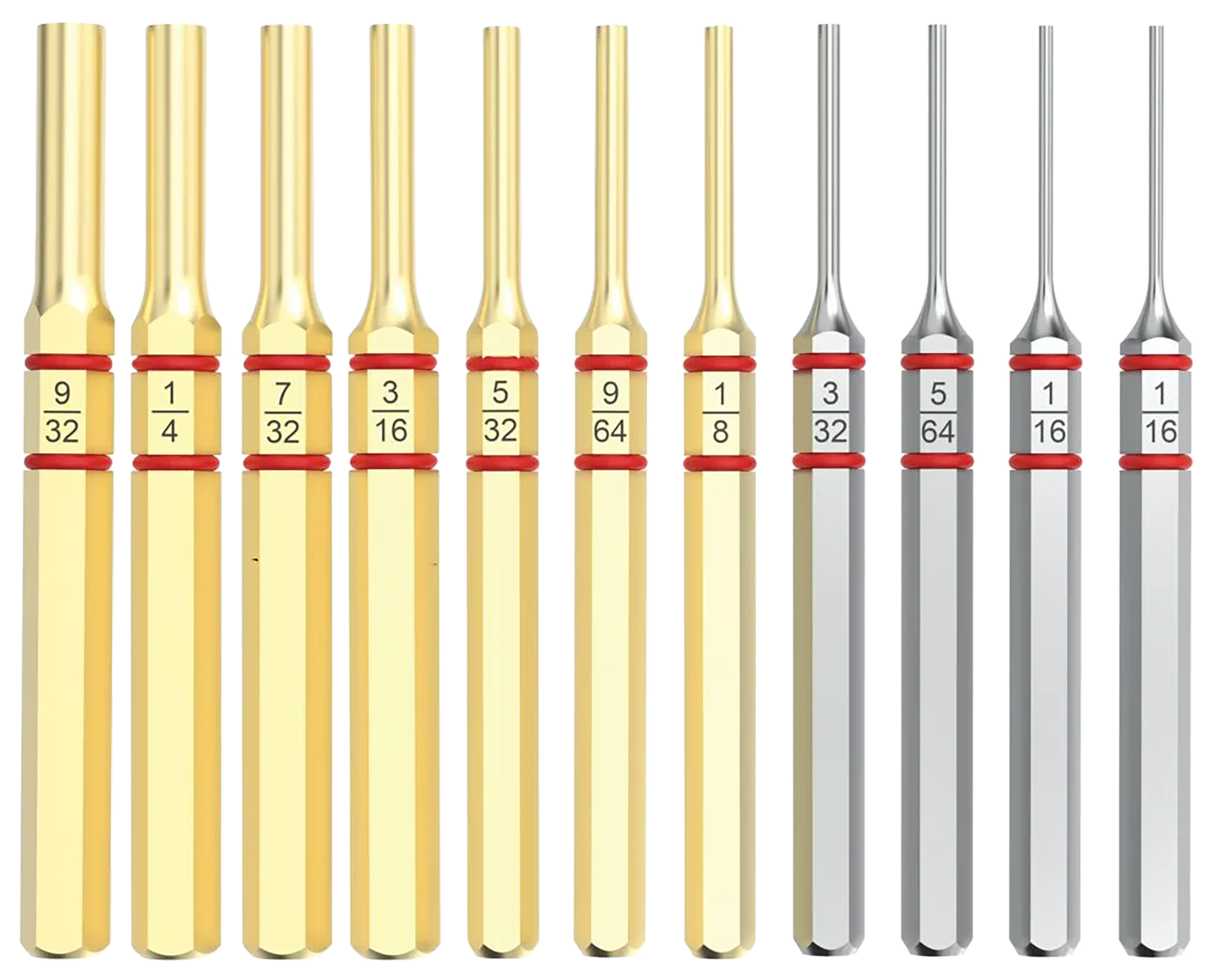Real Avid Accu-Punch Pin Punch Set, Brass & Steel 11‑Piece Universal G ...