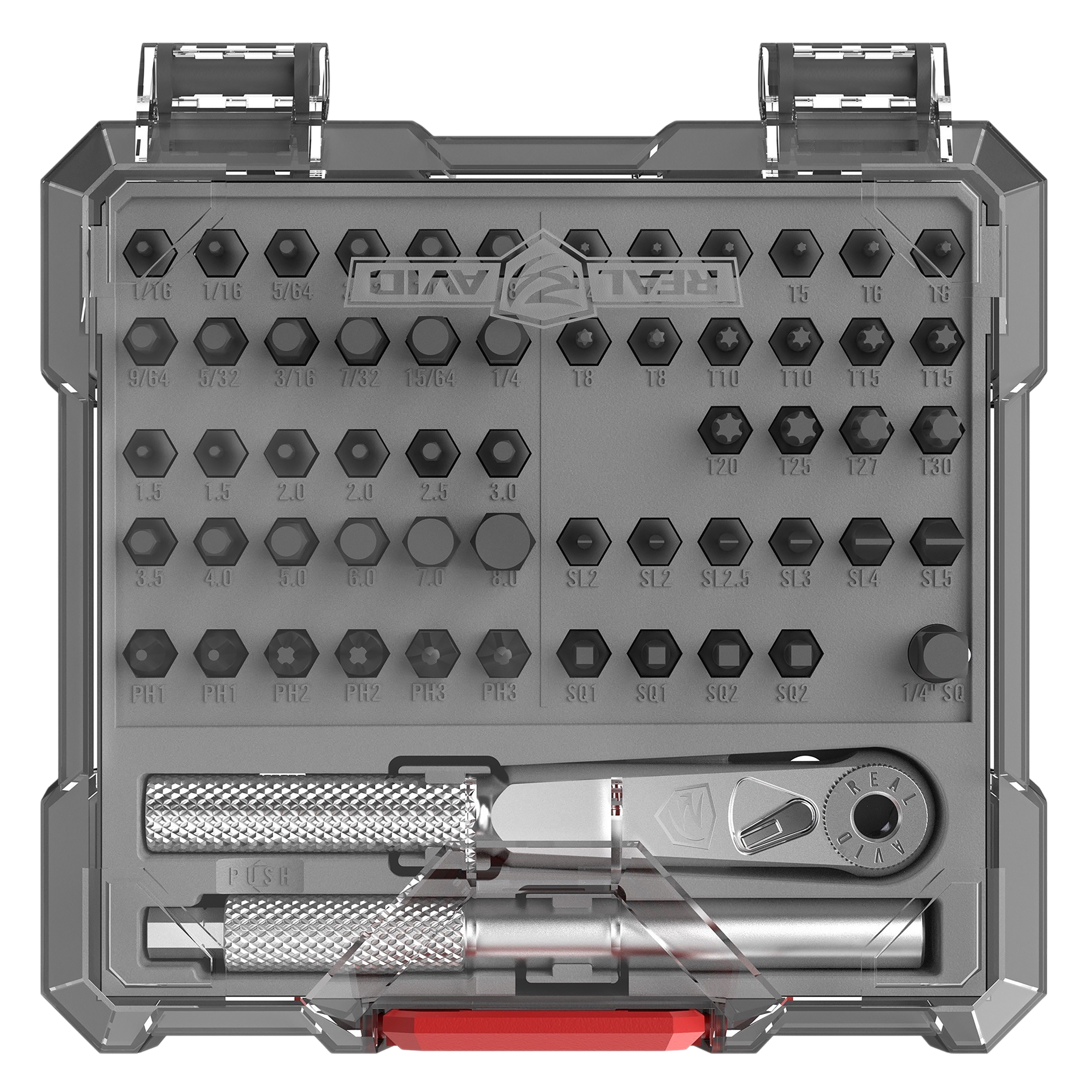 Real Avid X3 Driver 57-Piece Gunsmithing Bit Set, 3-in-1 Ratchet/T-Han ...