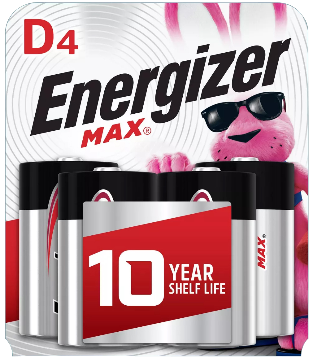 Energizer MAX D Alkaline Batteries, 1.5V, PowerSeal leak protection, c ...