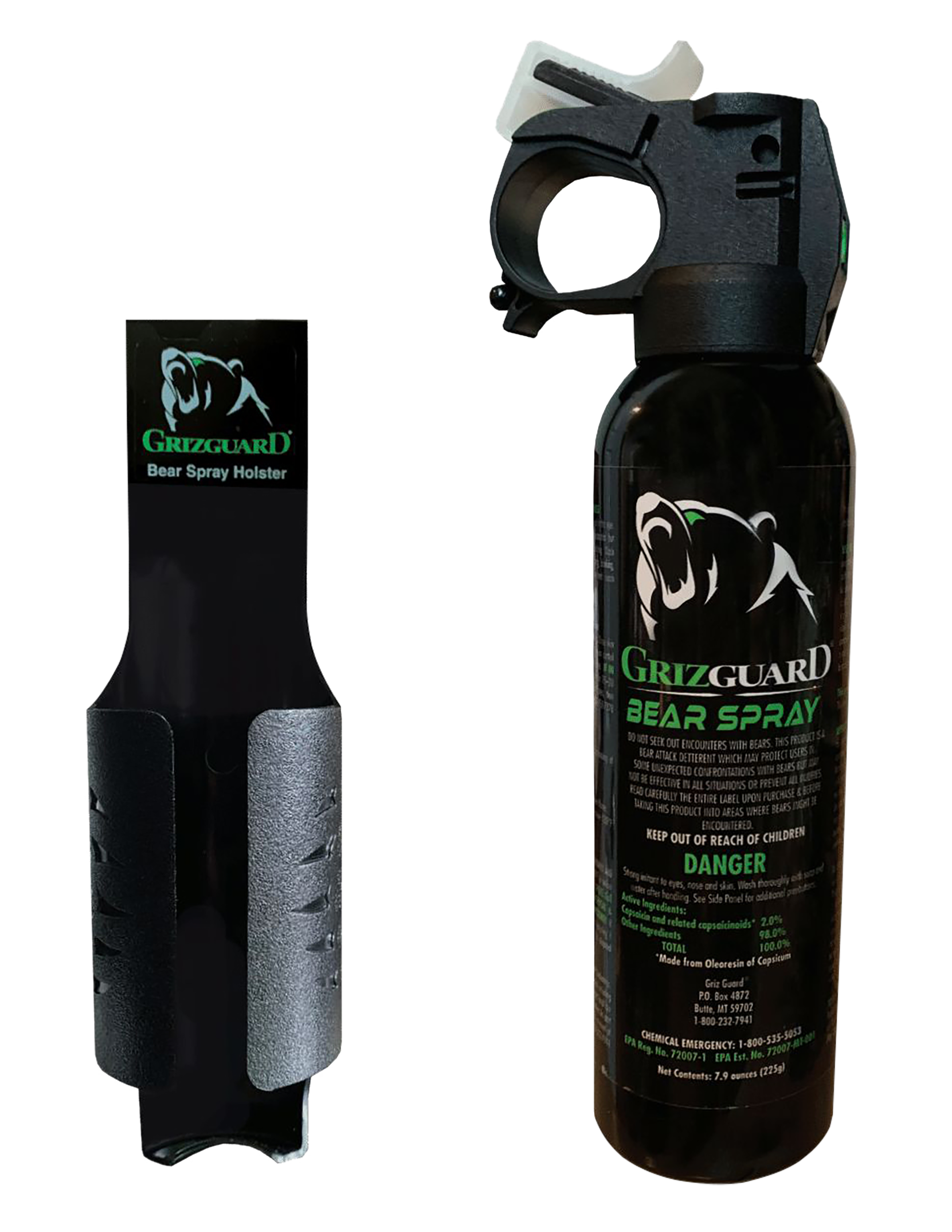 PSP Griz Guard Bear Deterrent Spray with Holster, 7.9 oz Aerosol, 30 f ...