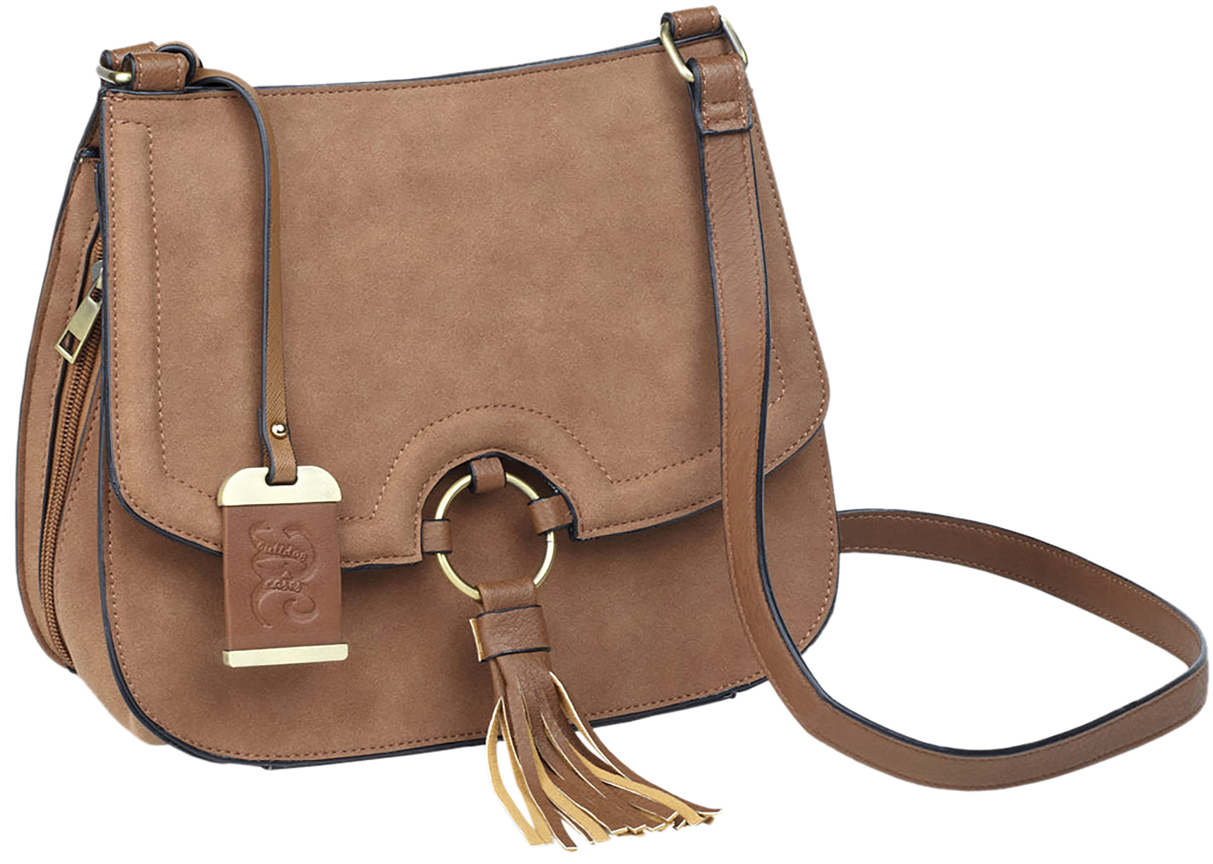 Bulldog Crossbody Concealed Carry Purse, Tan Suede, Right-Hand Holster ...