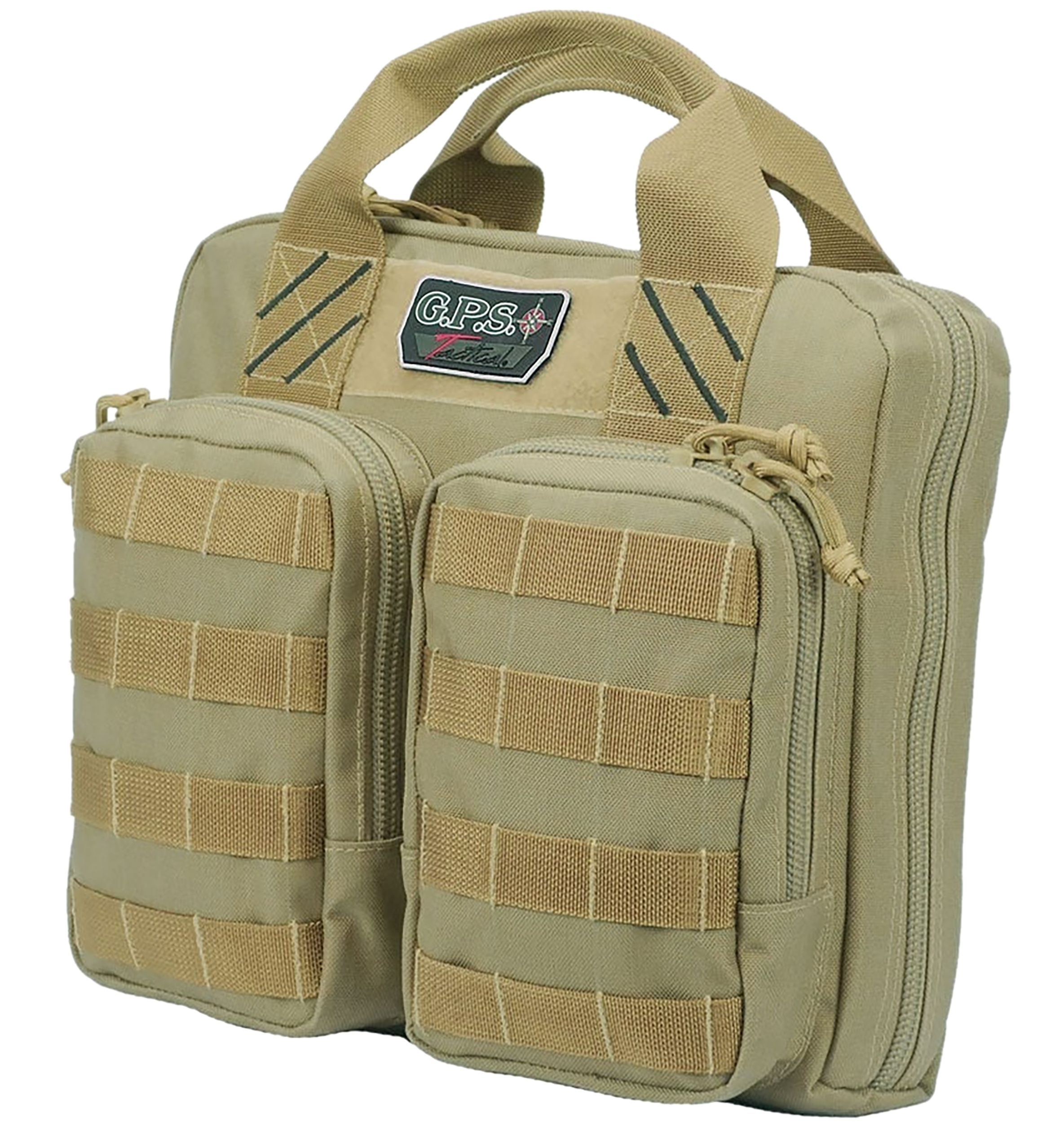 G*Outdoors Tactical Double +2 Pistol Case - Tan 1000D Nylon, Teflon, H ...