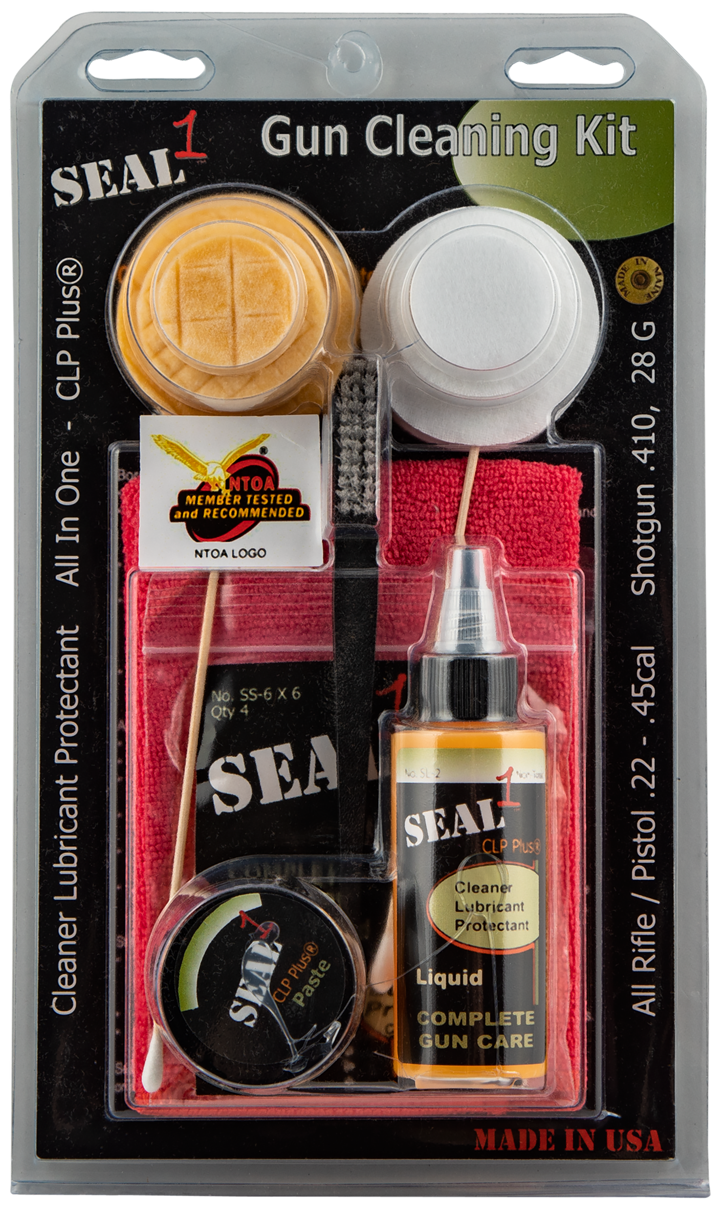 Seal 1 Gun Cleaning Kit for Rifle, Pistol & .410/28ga Shotgun, Cleaner ...