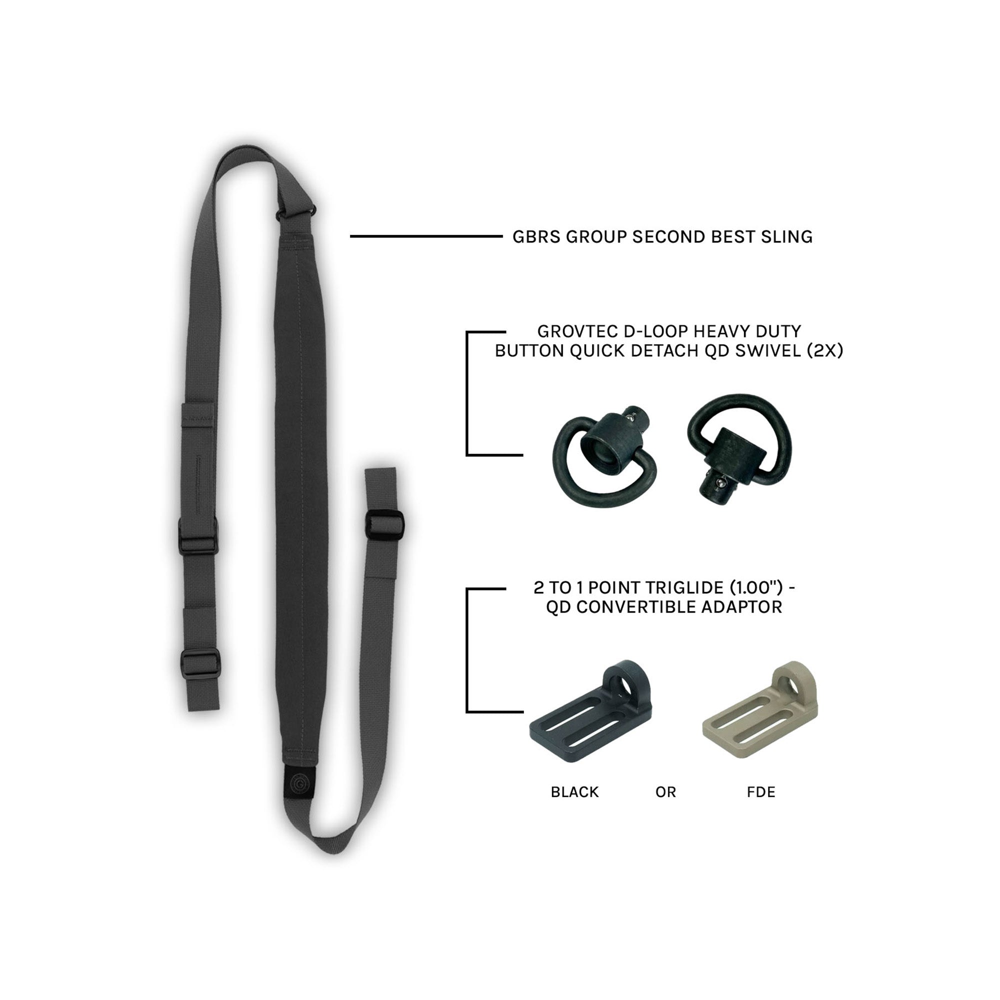 GBRS Group Second Best Sling Bundle, Adjustable Minimalist Rifle Sling ...