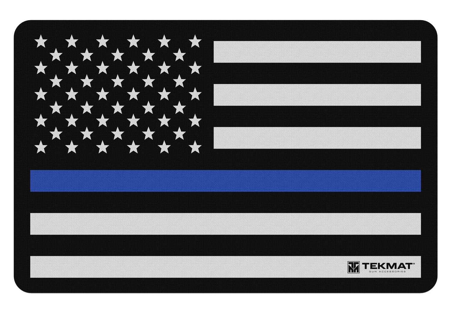 BECK TEK, LLC (TEKMAT) Police Support Cleaning Mat, Blue Line Flag, 11 ...