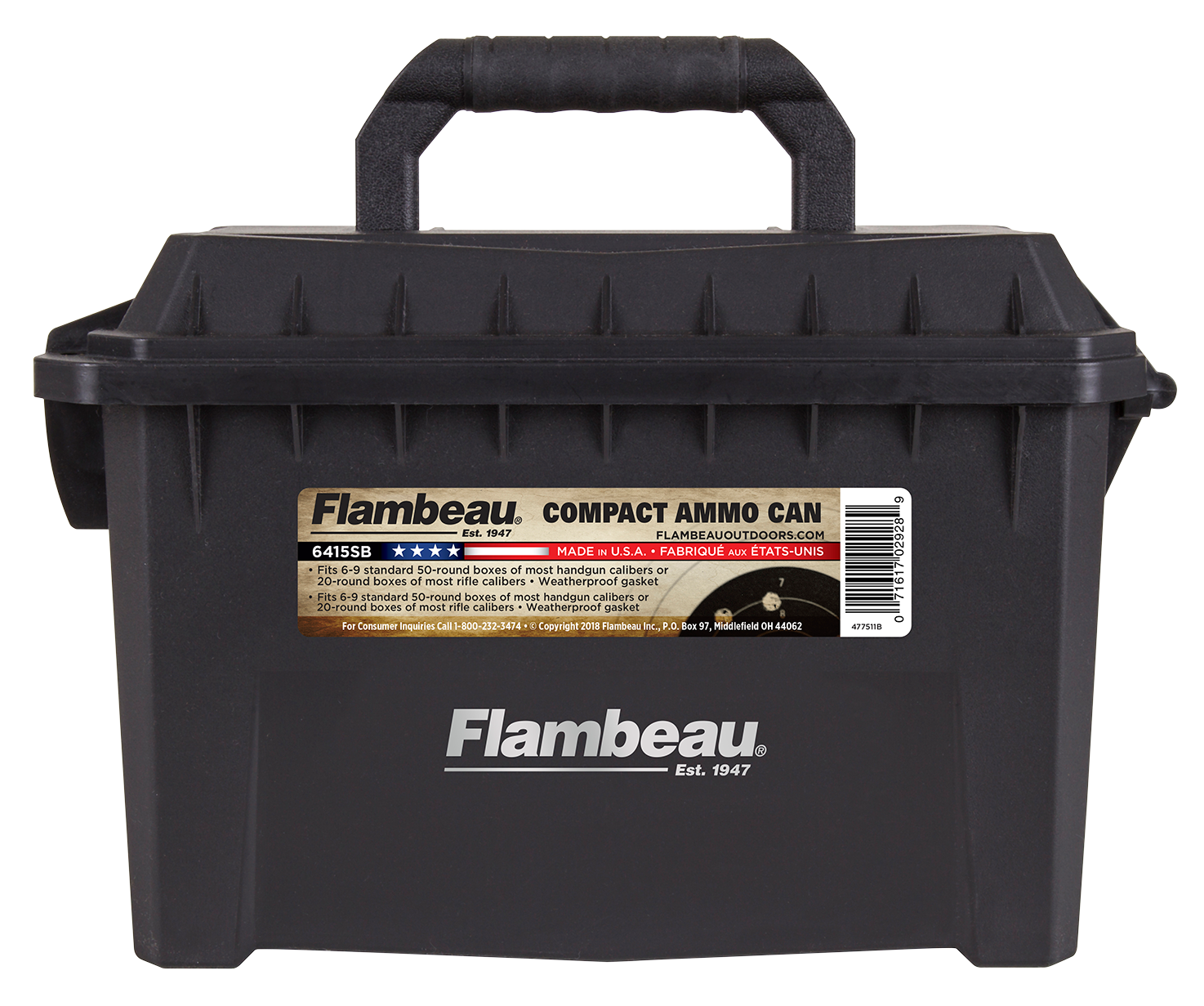 Flambeau Compact Ammo Can, Weatherproof Polymer O-Ring Seal, Fits .223 ...