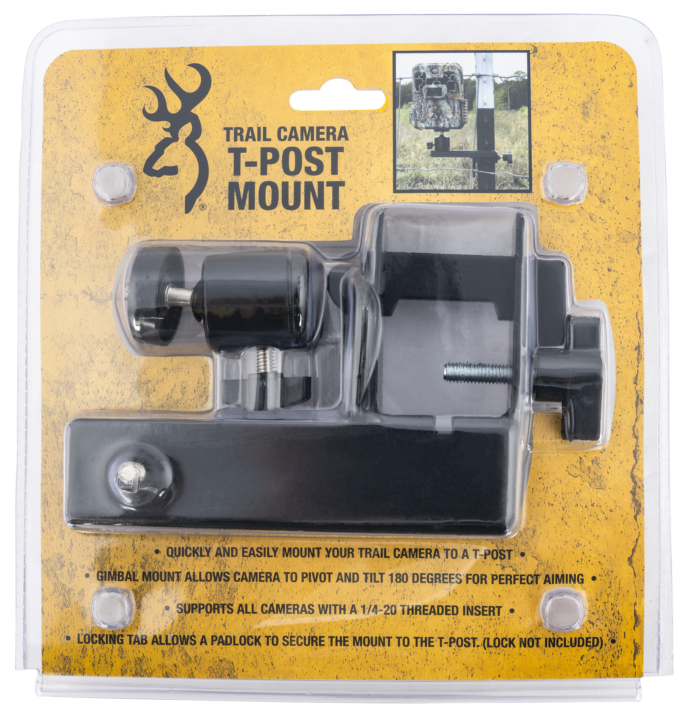 Browning Trail Cameras T-Post Camera Mount, Powder-Coated Steel with A ...