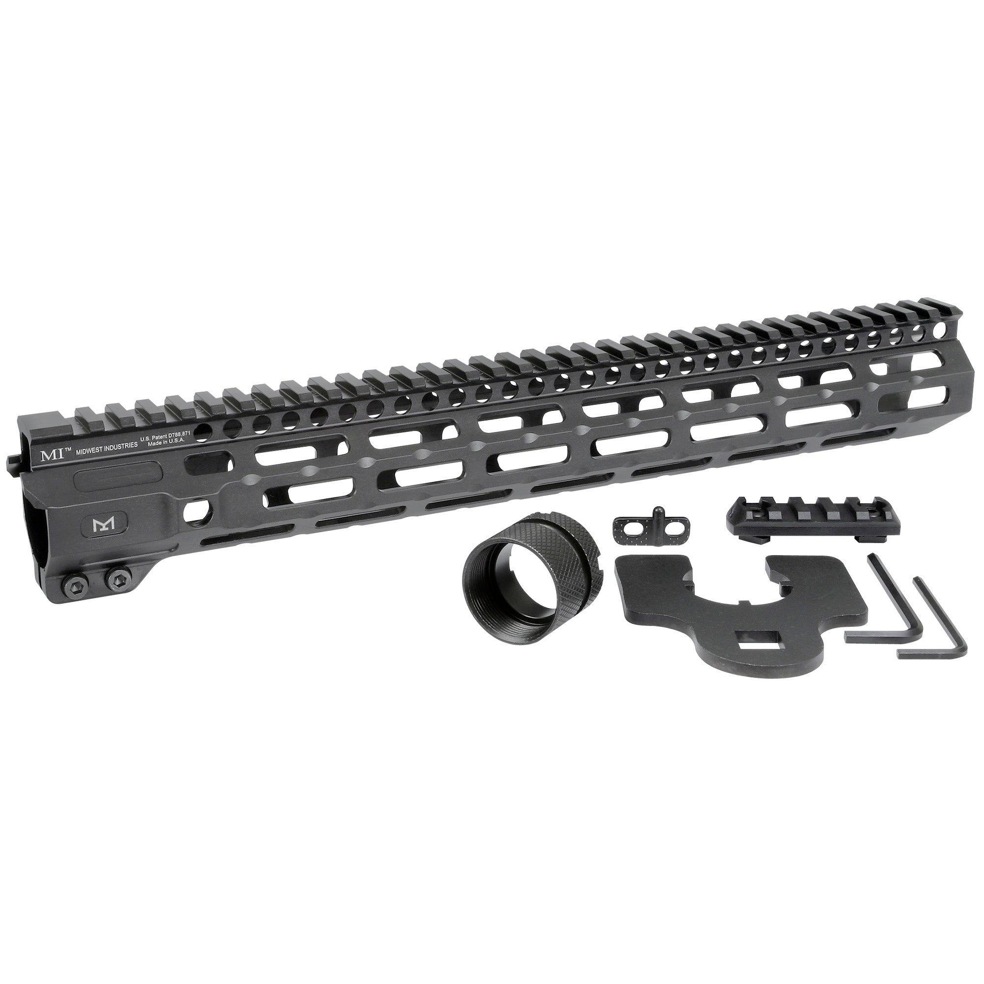 Midwest Industries MI Combat Rail 14in Free-Float M-LOK Handguard w/ P ...