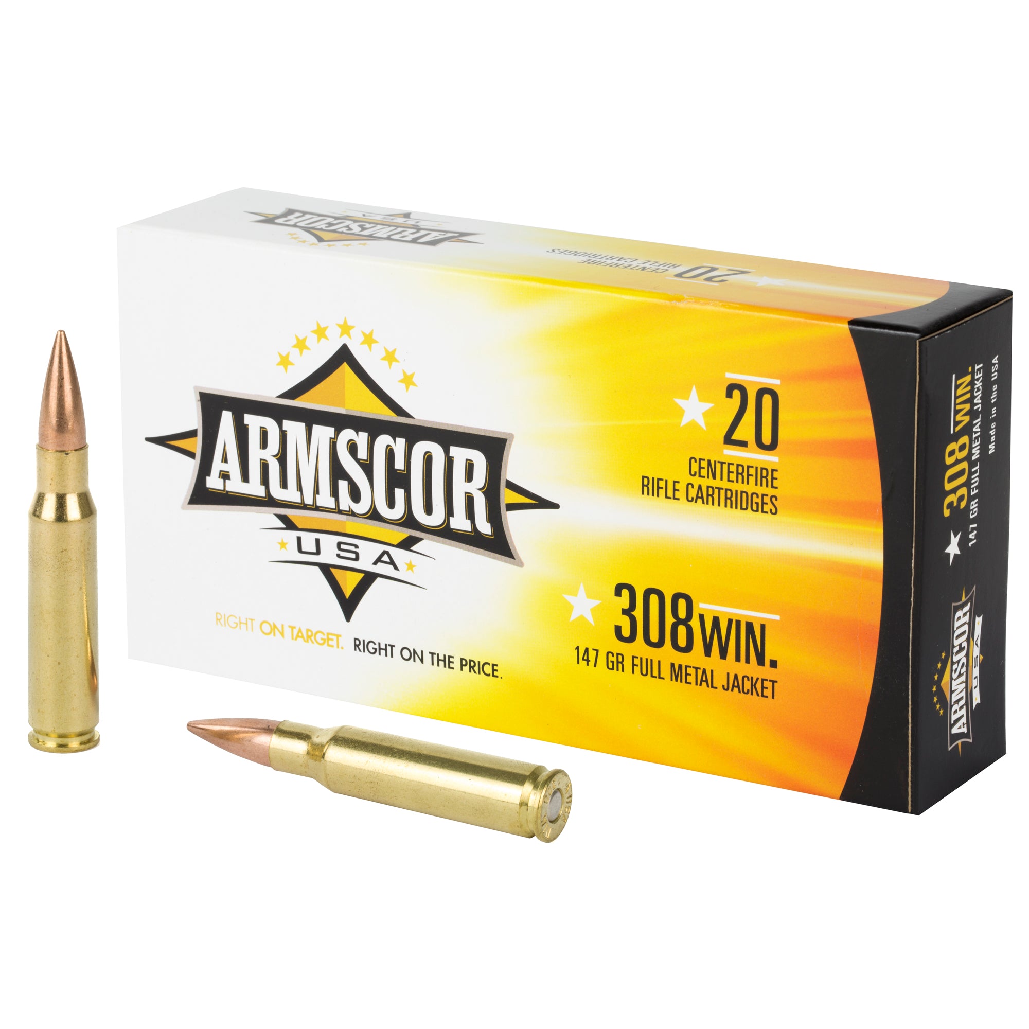 Armscor .308 Winchester 147 Grain Full Metal Jacket Rifle Ammunition ...