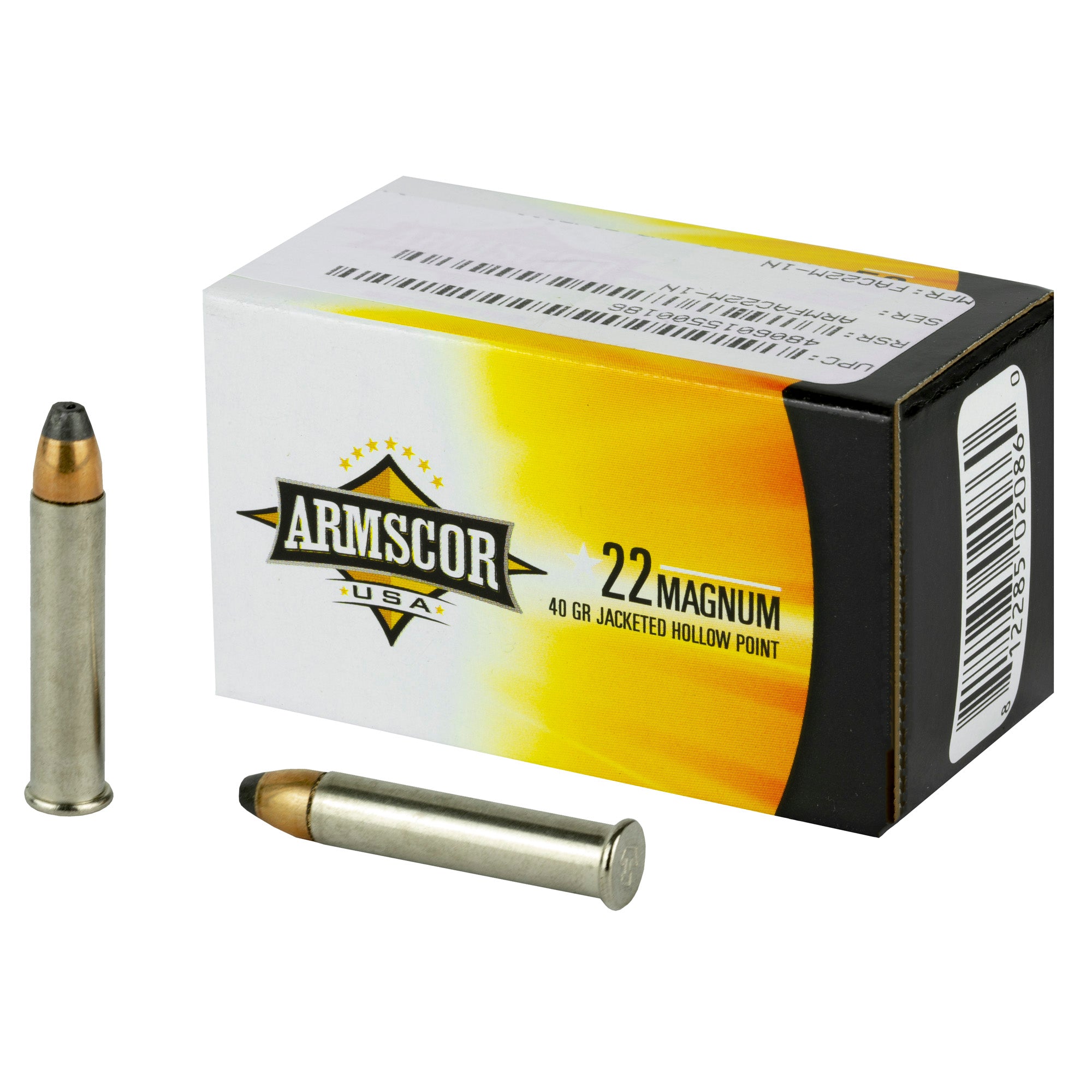 Armscor .22 Winchester Magnum Rimfire 40gr JHP Ammo, 50-Round Box Bras ...