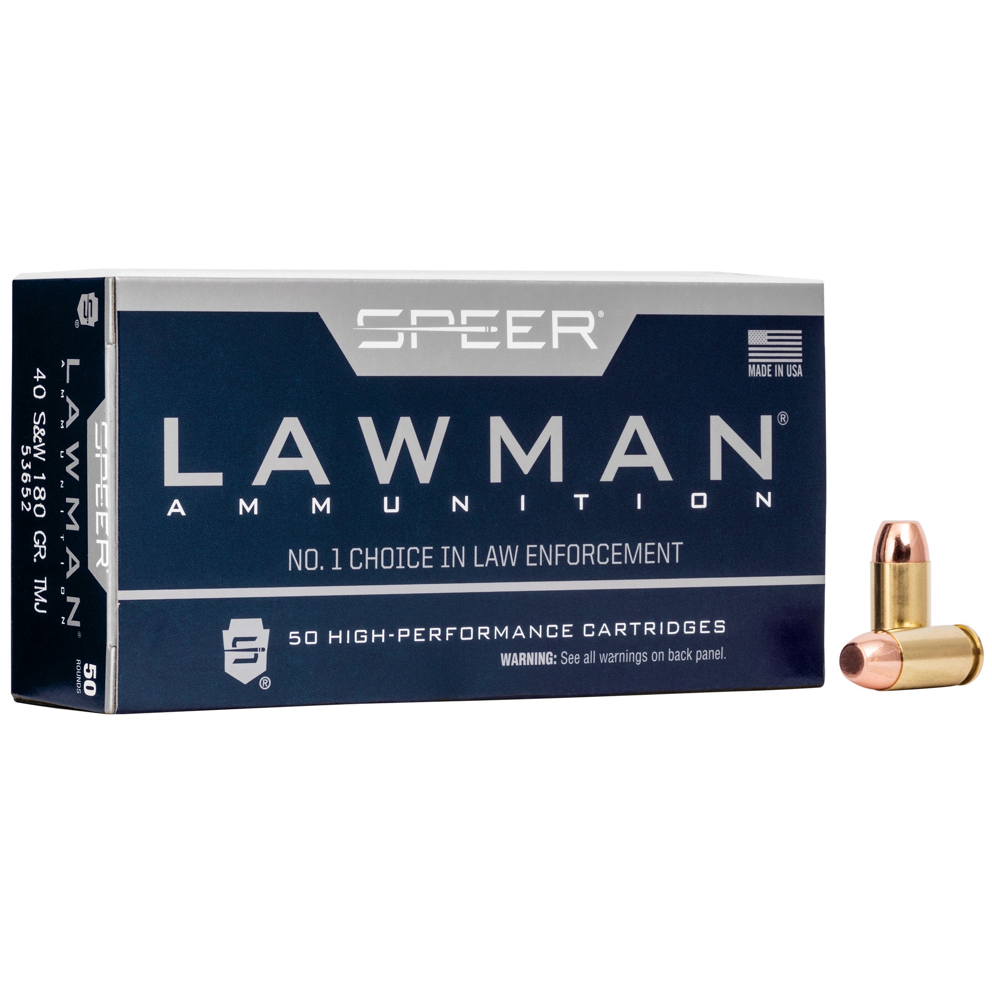 Speer Lawman .40 Smith & Wesson 180 Grain Total Metal Jacket Training ...