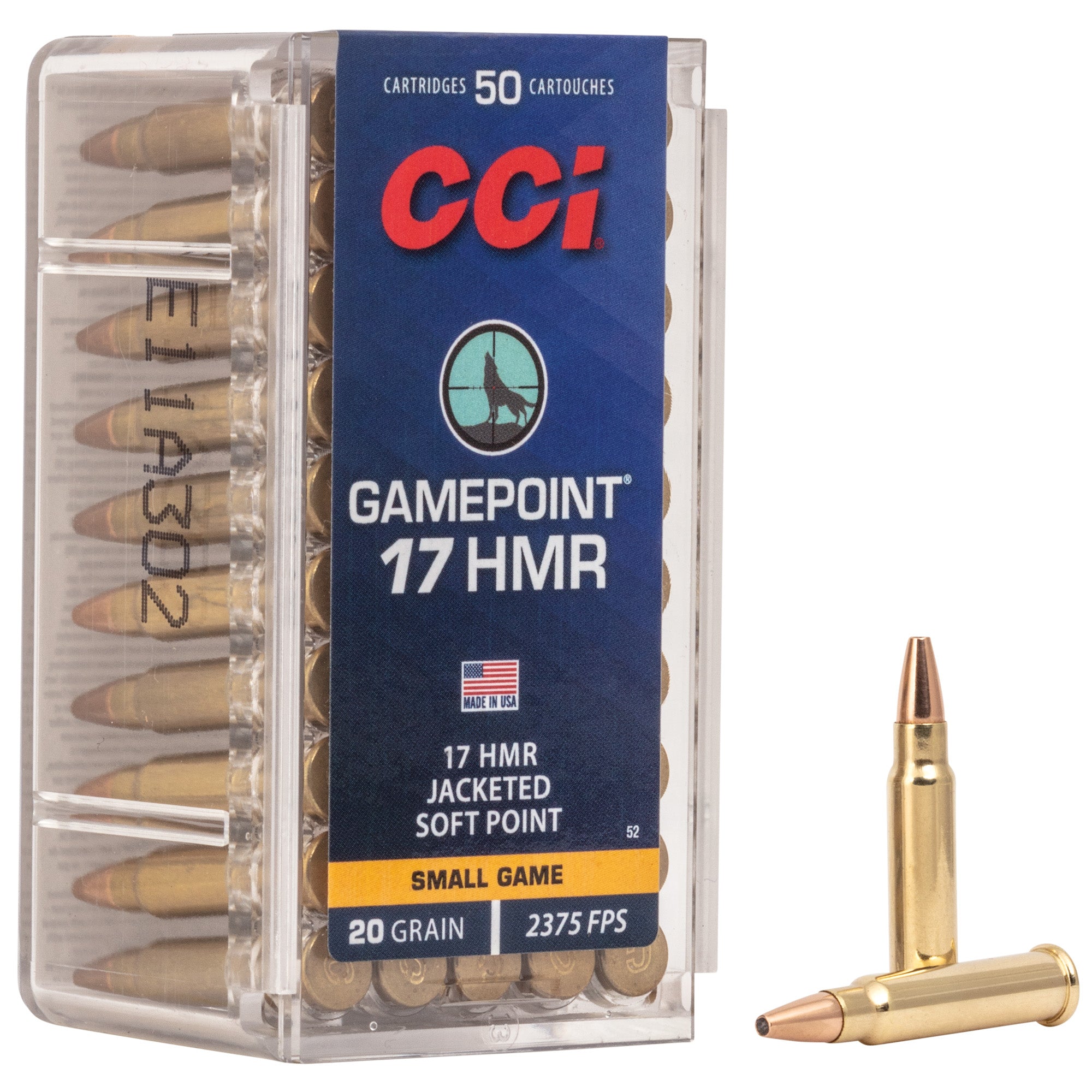 CCI Ammunition Gamepoint .17 HMR 20gr Jacketed Soft Point Rimfire Ammo ...
