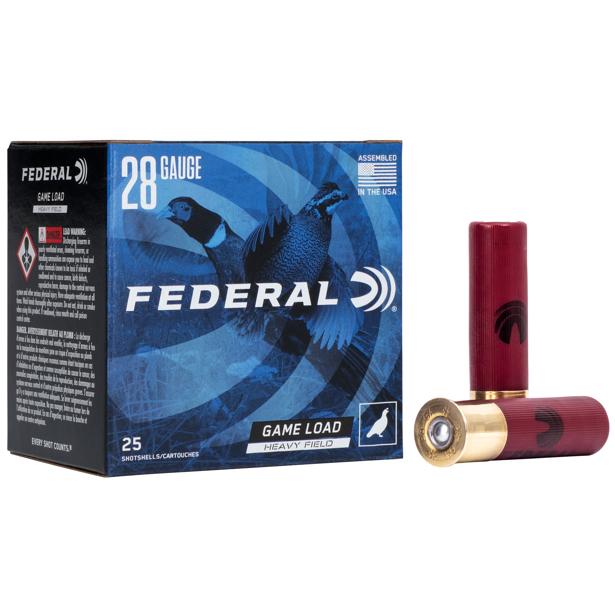 Federal Game-Shok Heavy Field Load 28 Gauge 2 3/4in #7.5 Lead Shot 25c ...