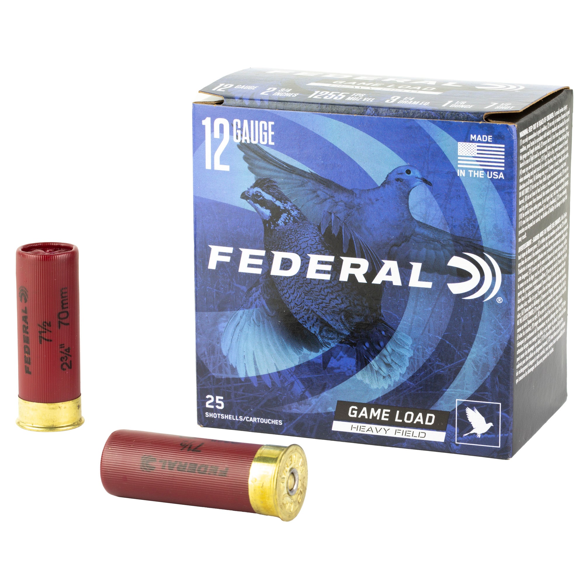 Federal Game Load Heavy Field 12 Gauge 2-3/4in #7.5 Lead Shotshells 25 ...