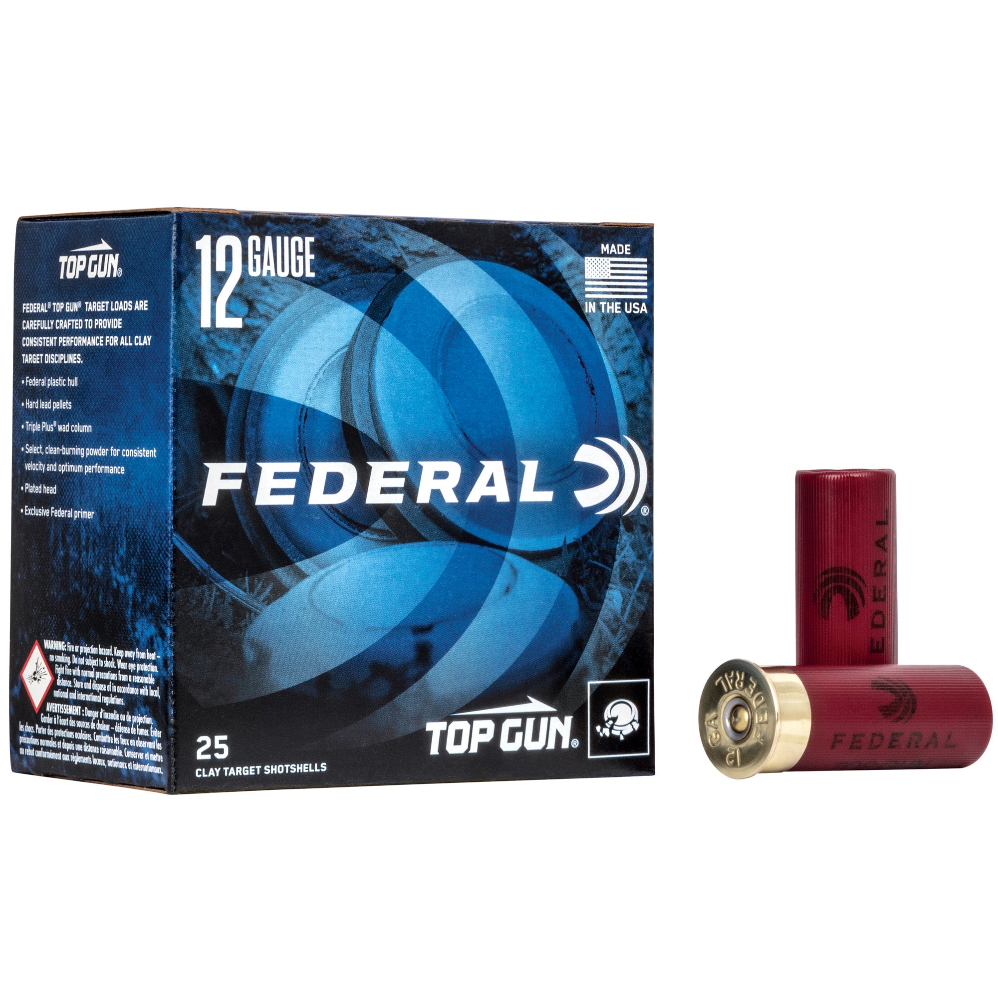 Federal Top Gun 12 Gauge 2.75in Target Shotshells #8 Lead Shot 25/250 ...