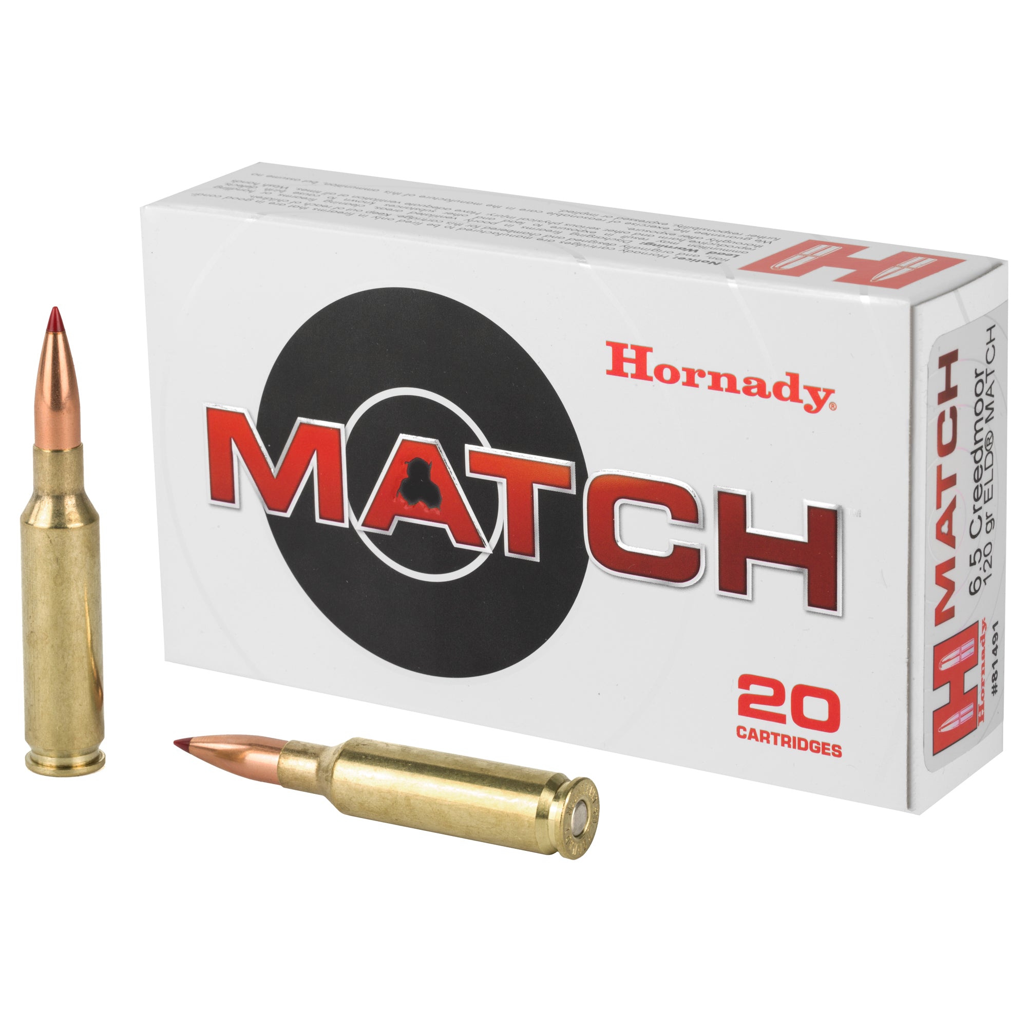Hornady Match 6.5 Creedmoor 120 Grain ELD Match Rifle Ammo, 20 Rounds ...