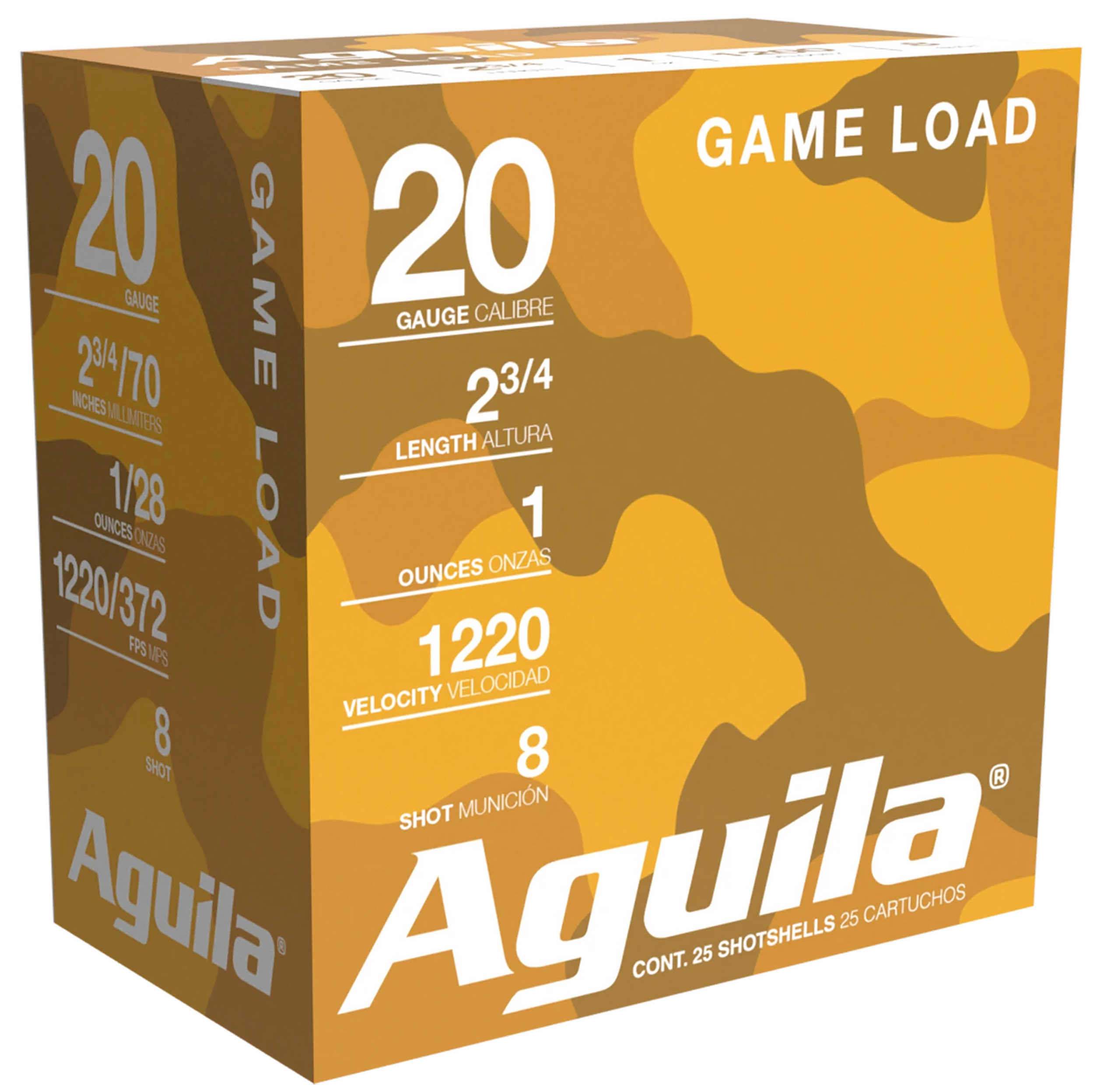 Aguila Game Load High Velocity 20 Gauge 2-3/4in 1oz #8 Shot Shotshells ...