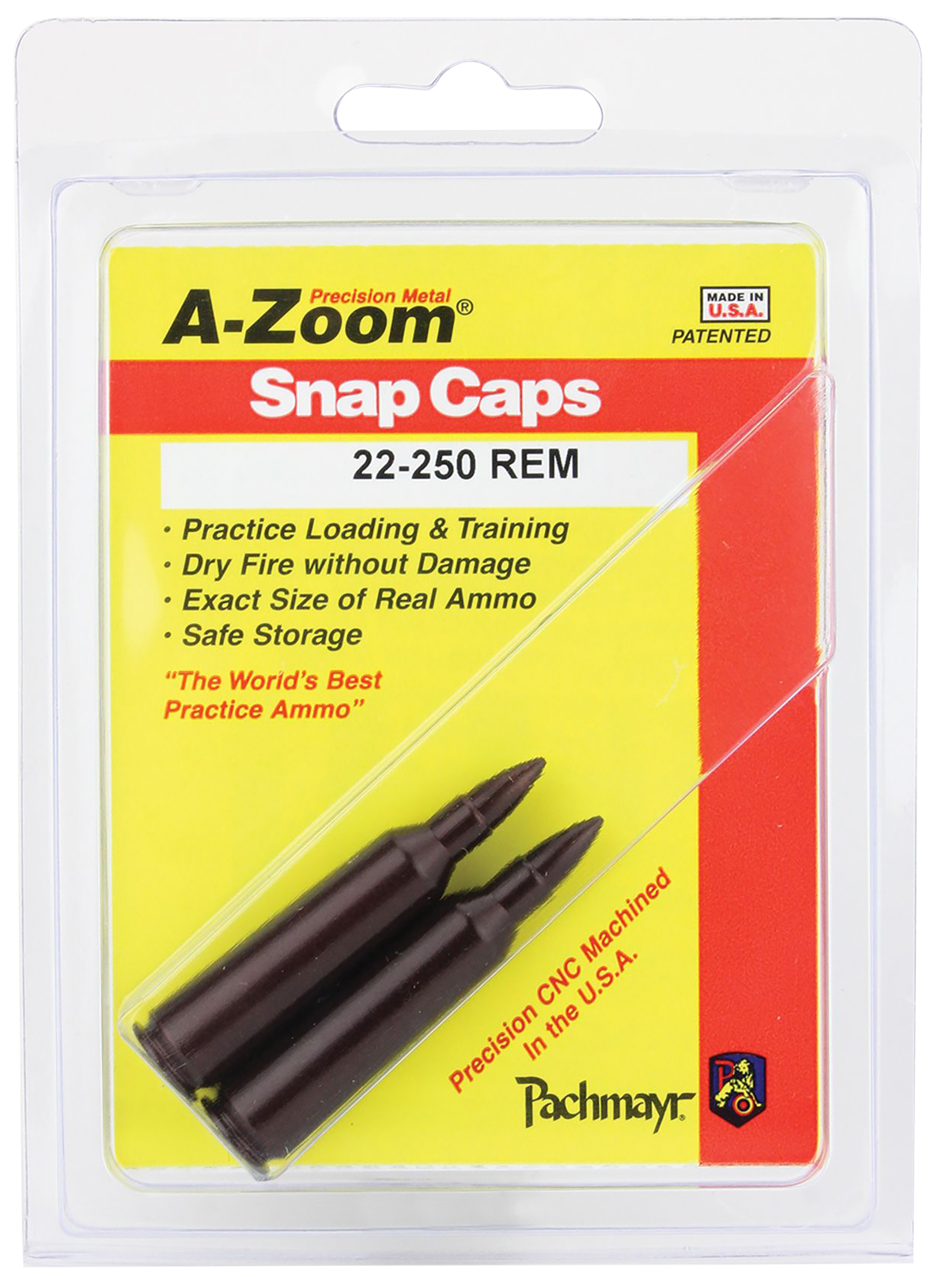 A-Zoom Rifle Snap Caps for .22-250 Remington Dry Fire Training, 2-Pack ...