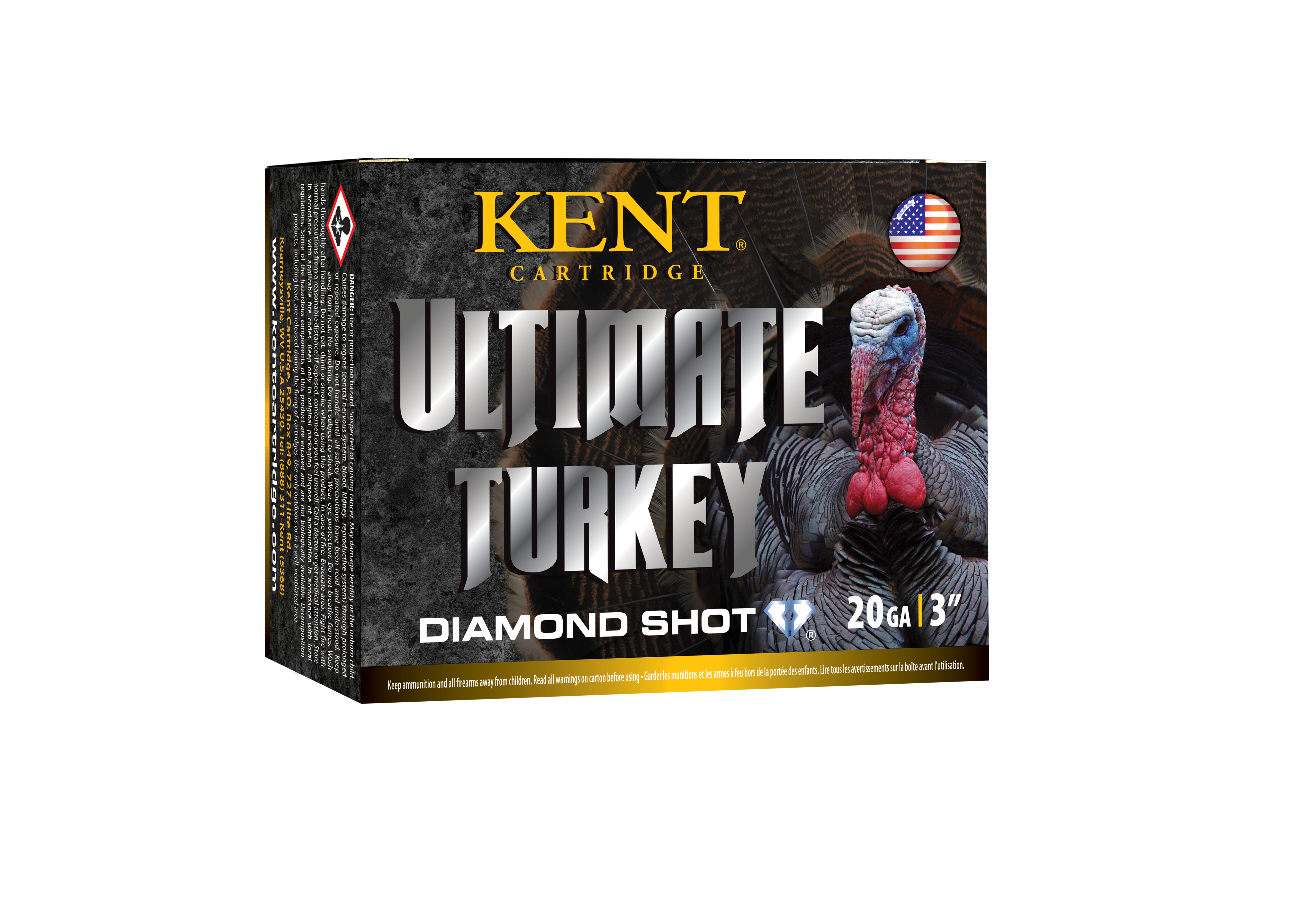 Kent Cartridge Ultimate Turkey Diamond Shot 20 Gauge 3in 1-1/4oz #5 10 ...