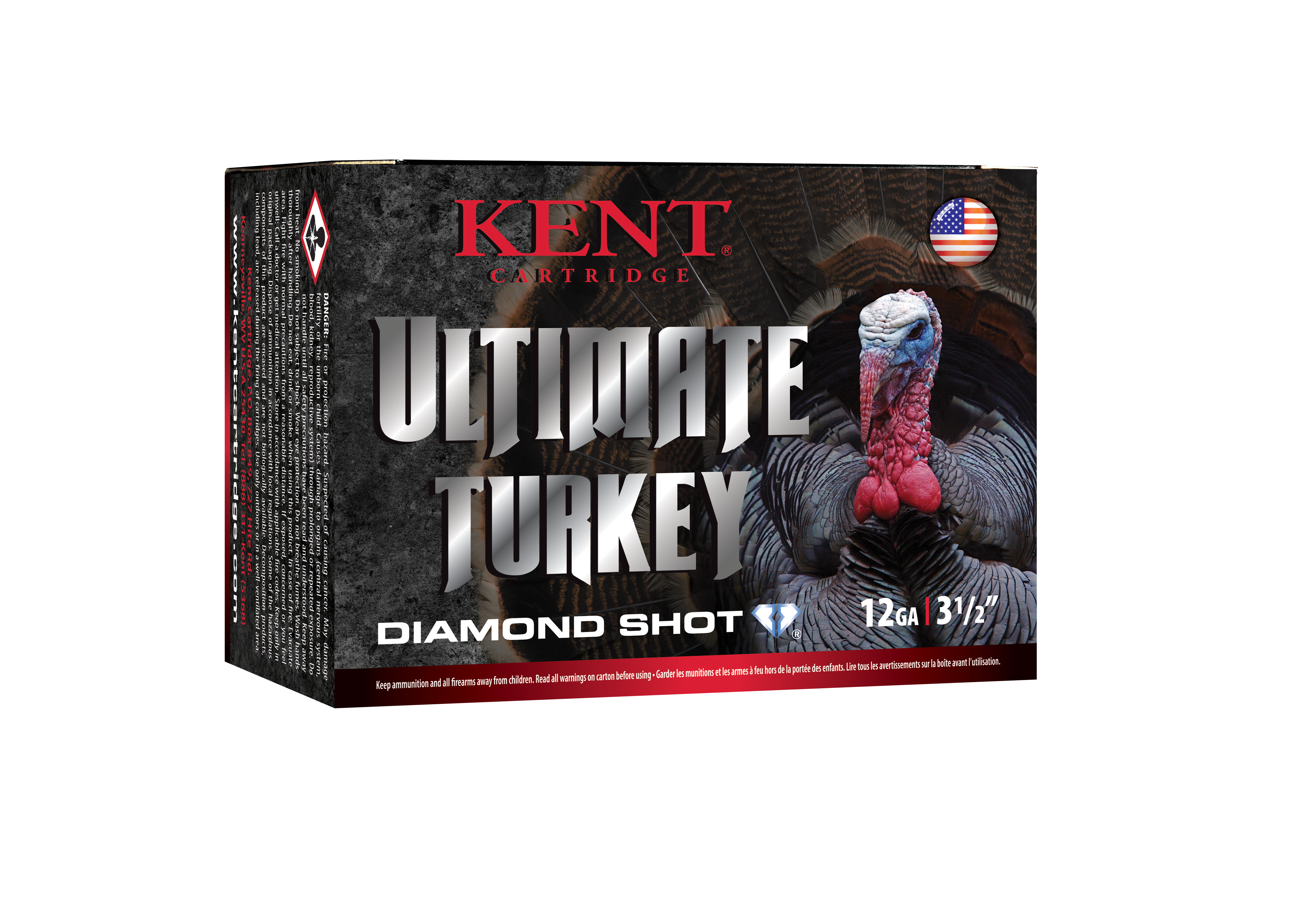 Kent Cartridge Ultimate Turkey Diamond Shot 12 Gauge 3.5in 2-1/4oz #5 ...