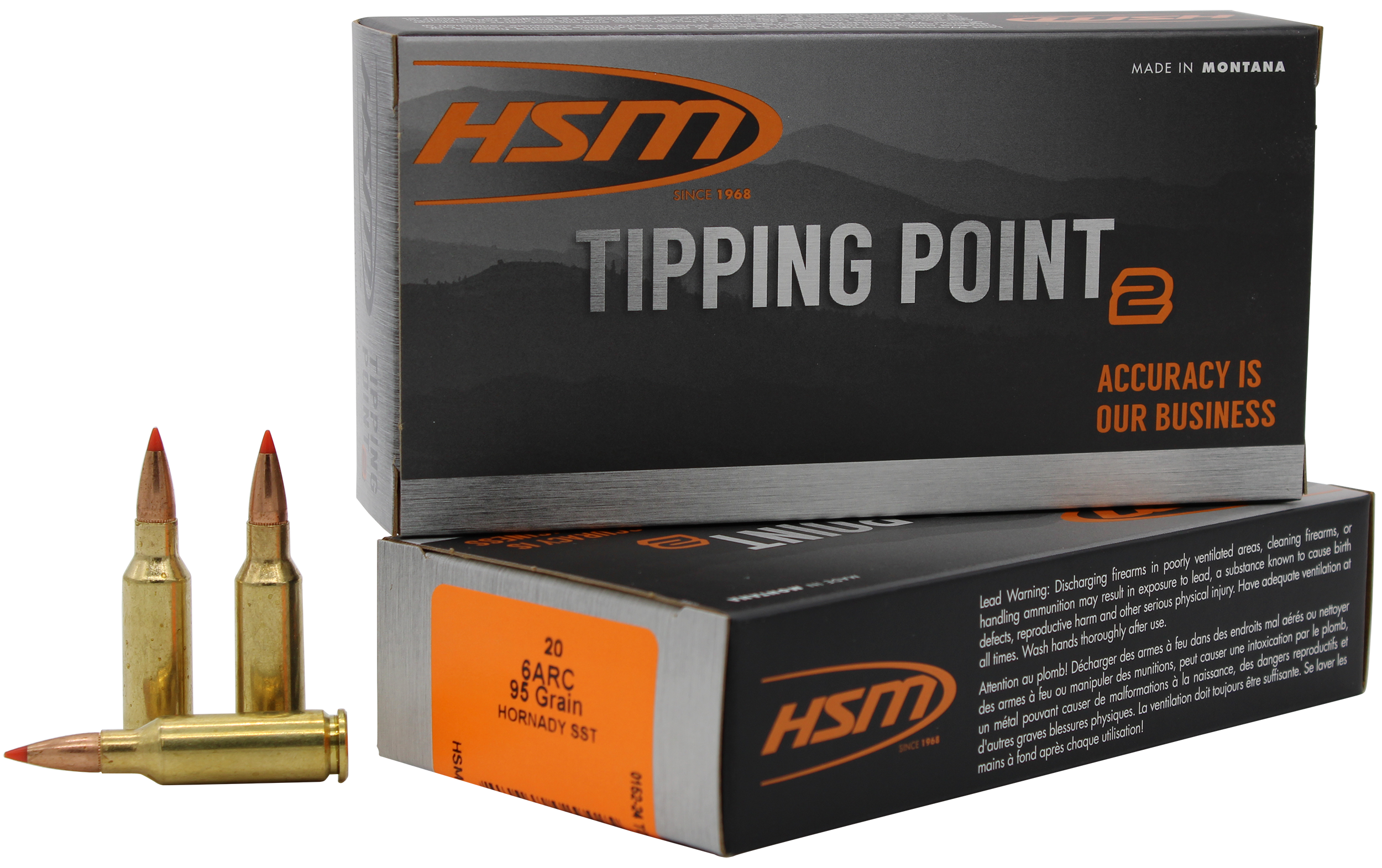 HSM Tipping Point 6mm ARC 95 Grain Super Shock Tip Hunting Rifle Ammo ...