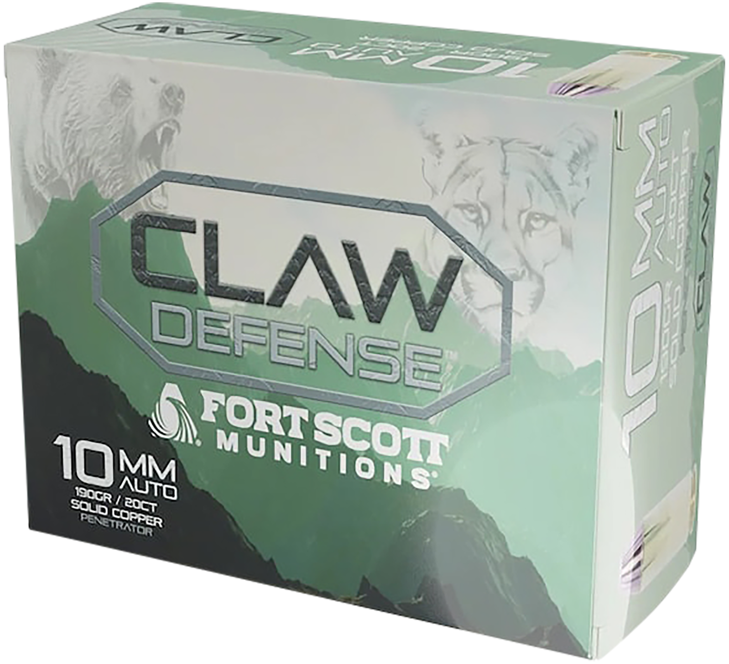 Fort Scott Munitions Claw Defense 10mm Auto 190gr Solid Copper Flat No ...