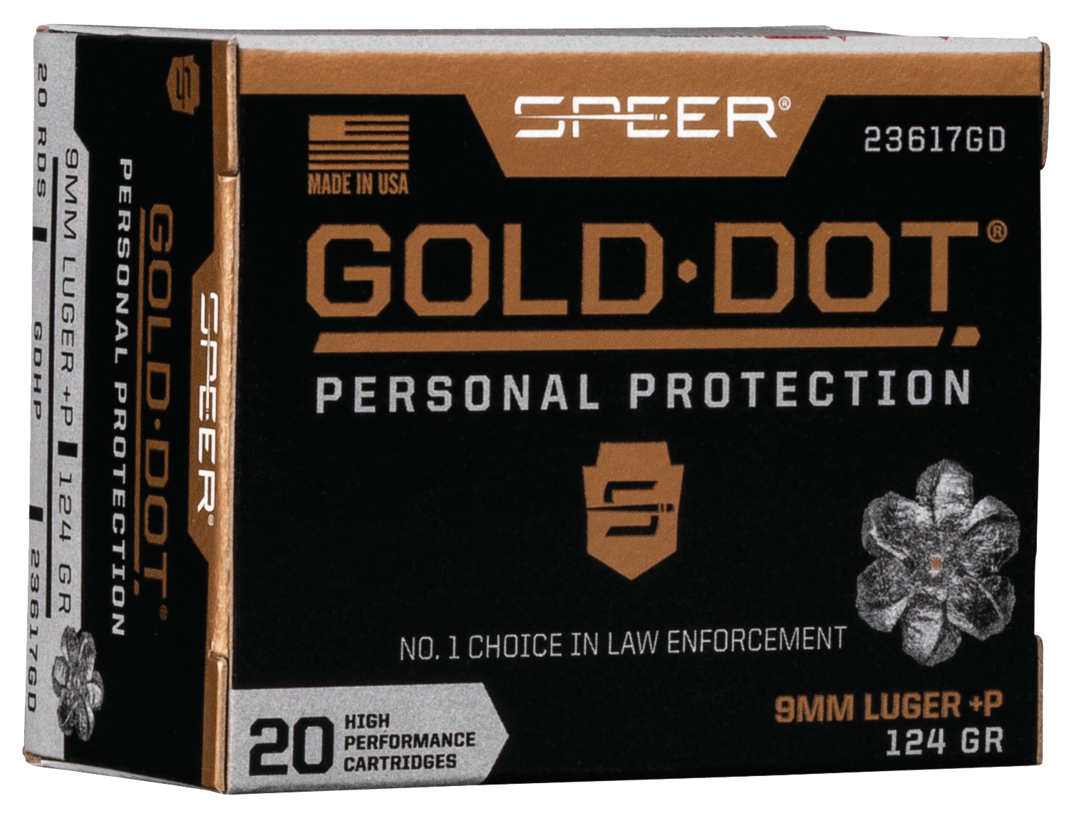 Speer Gold Dot Personal Protection 9mm Luger +P 124gr Hollow Point Amm ...
