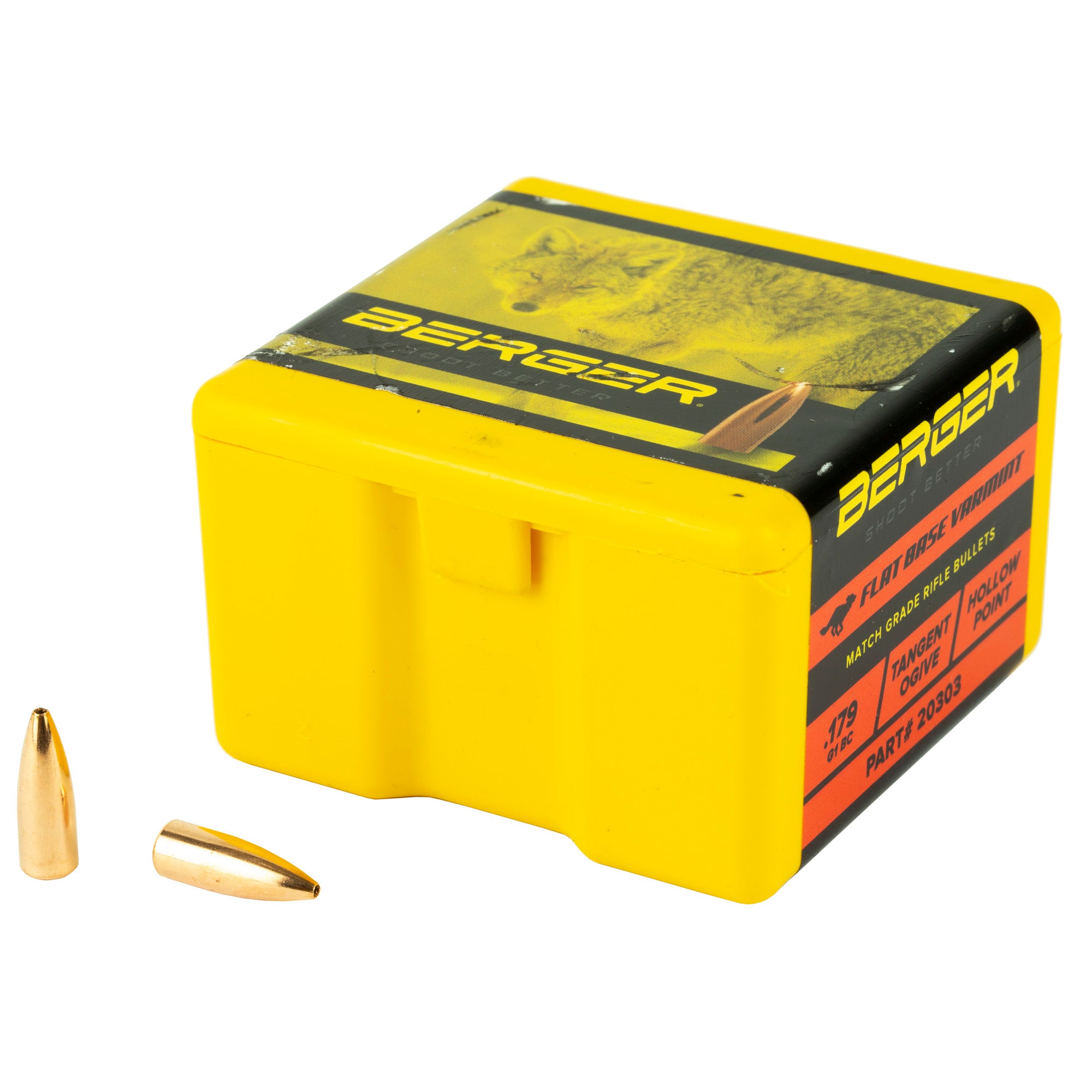 Berger Bullets Match Grade Varmint .204 35gr Flat Base HP Reloading Bu ...