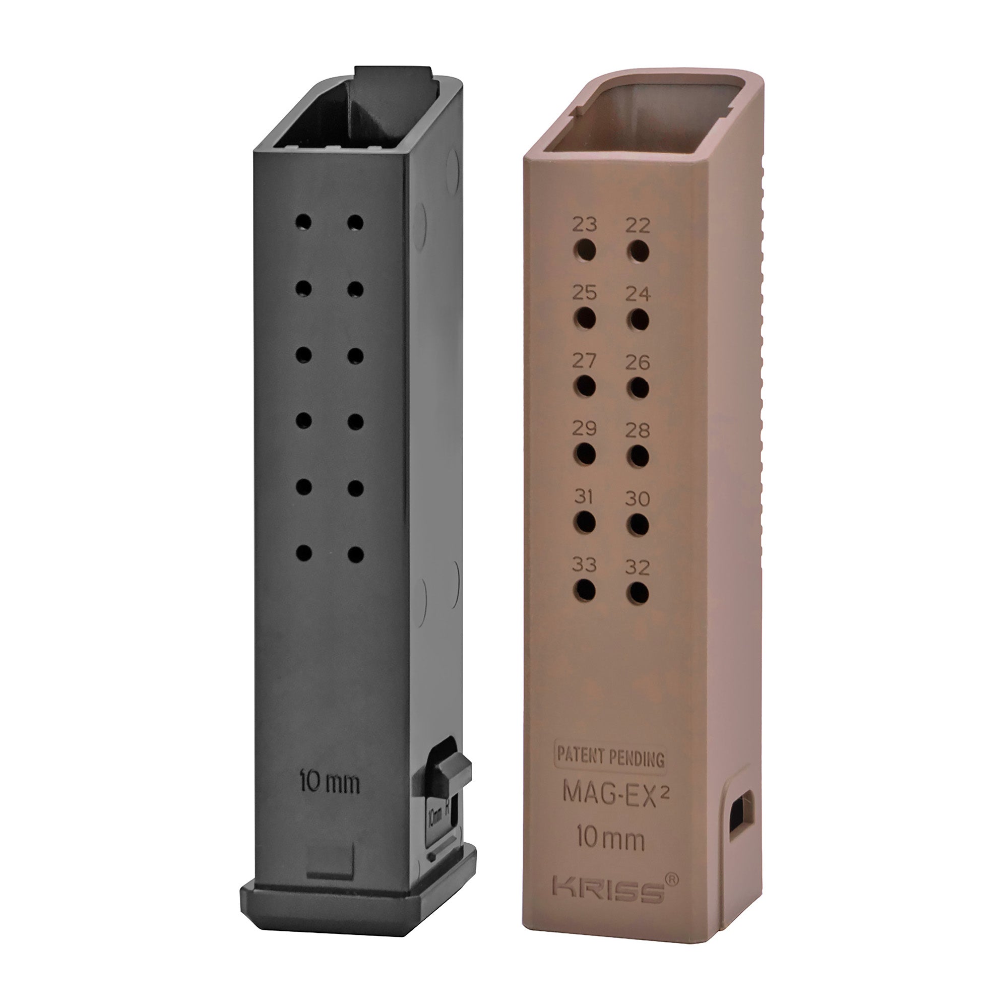KRISS MagEx2 Glock 20/40 10mm +18 Magazine Extension Kit, Flat Dark Ea ...