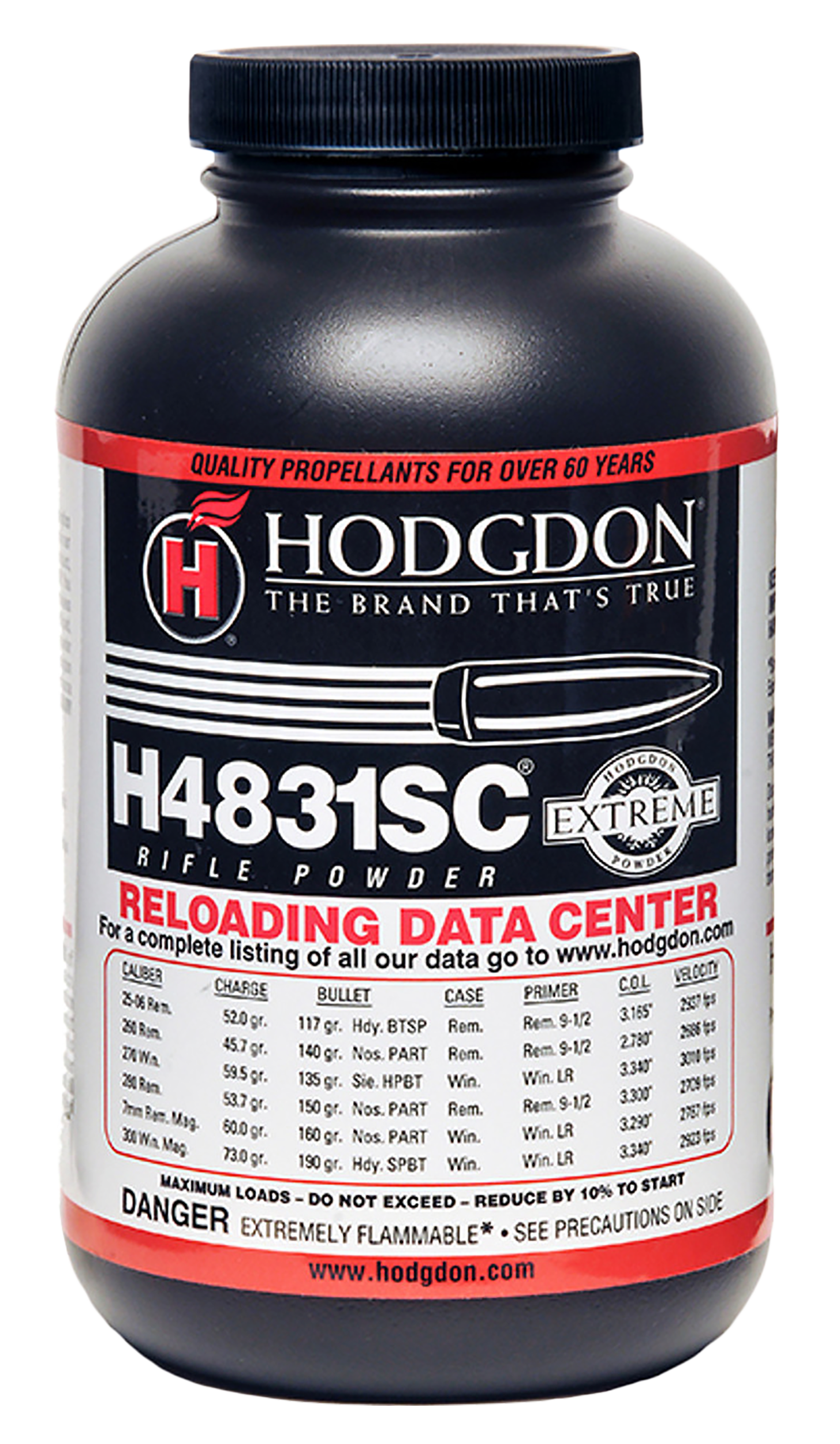 Hodgdon Extreme H4831SC Short Cut Extruded Rifle Powder, 1 lb Canister ...