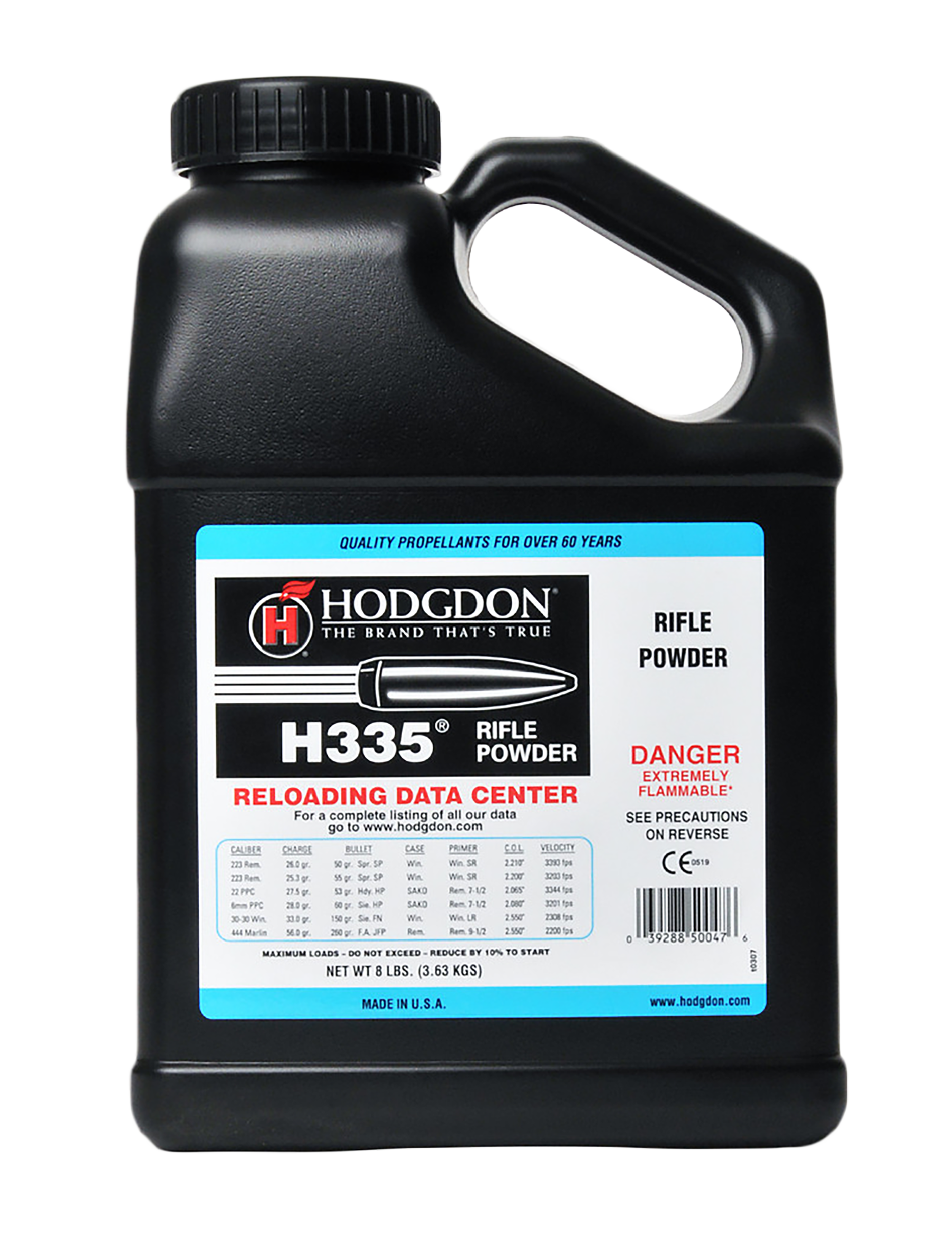Hodgdon H335 Spherical Smokeless Rifle Powder 8 lb Jug for 5.56 NATO/2 ...