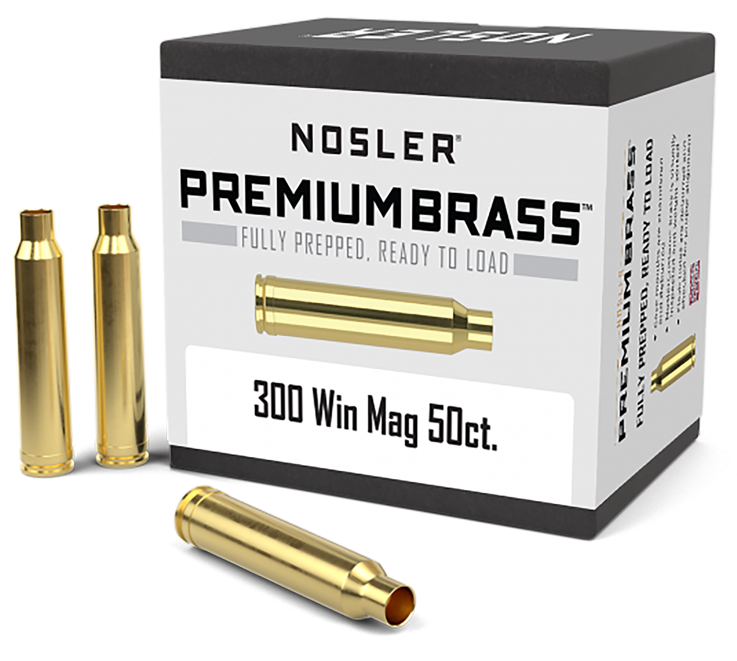 Nosler Premium Unprimed Rifle Brass Cases .300 Winchester Magnum 50/Bo ...