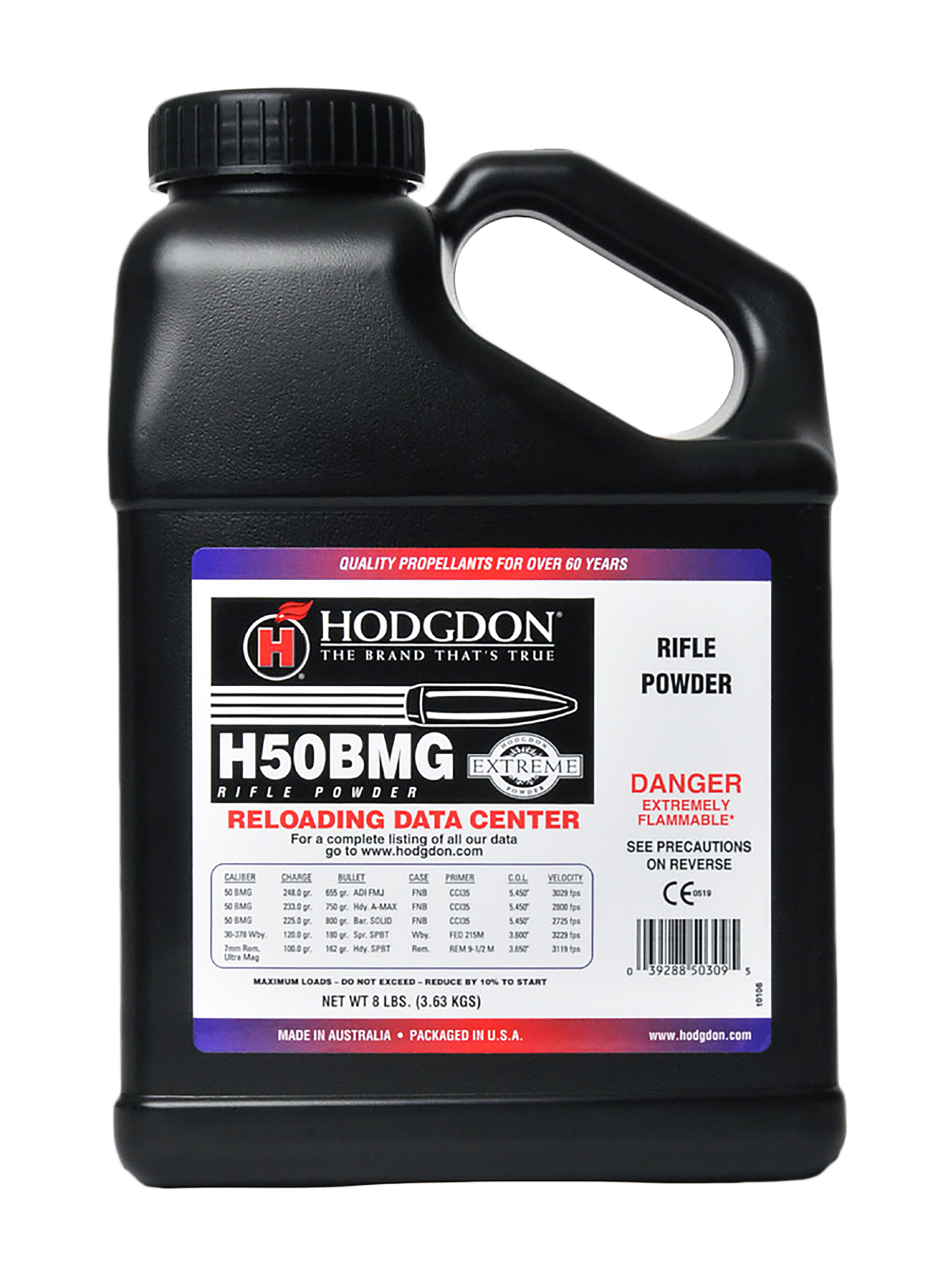 Hodgdon H50BMG Extreme Extruded Smokeless Rifle Powder for .50 Brownin ...