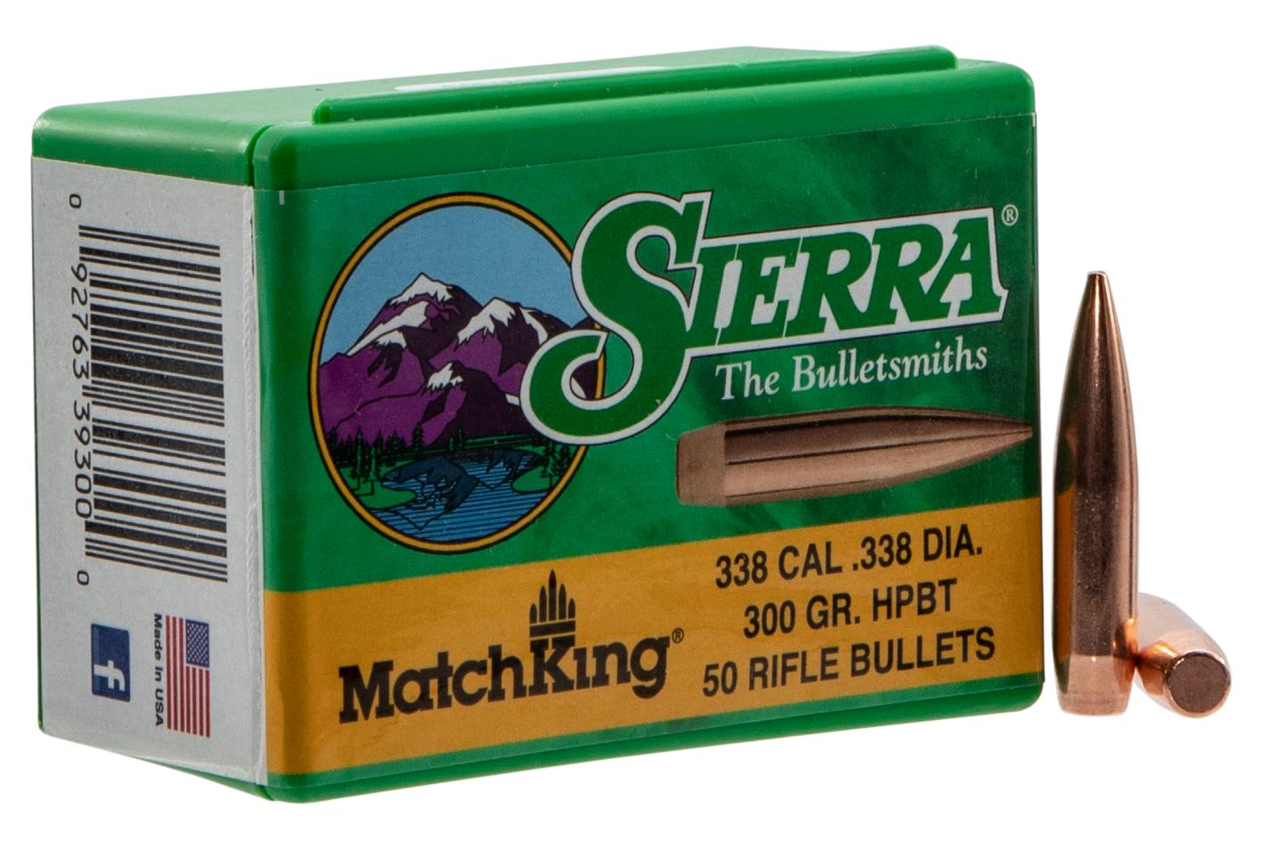 Sierra MatchKing .338 Cal 300gr Hollow Point Boat Tail Target Rifle Bu ...