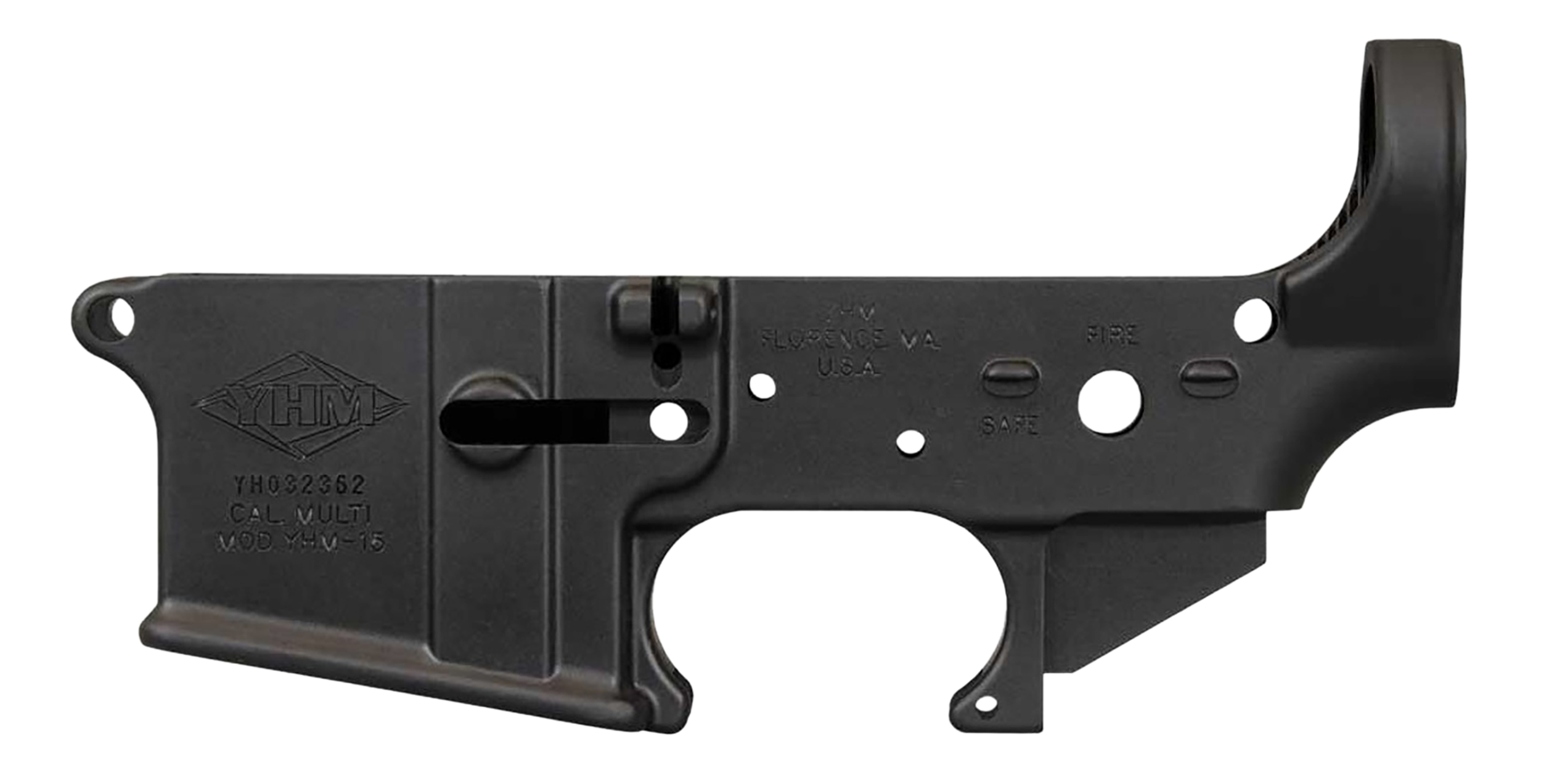 Yankee Hill AR-15 Stripped Lower Receiver, Forged 7075-T6 Hardcoat Ano ...