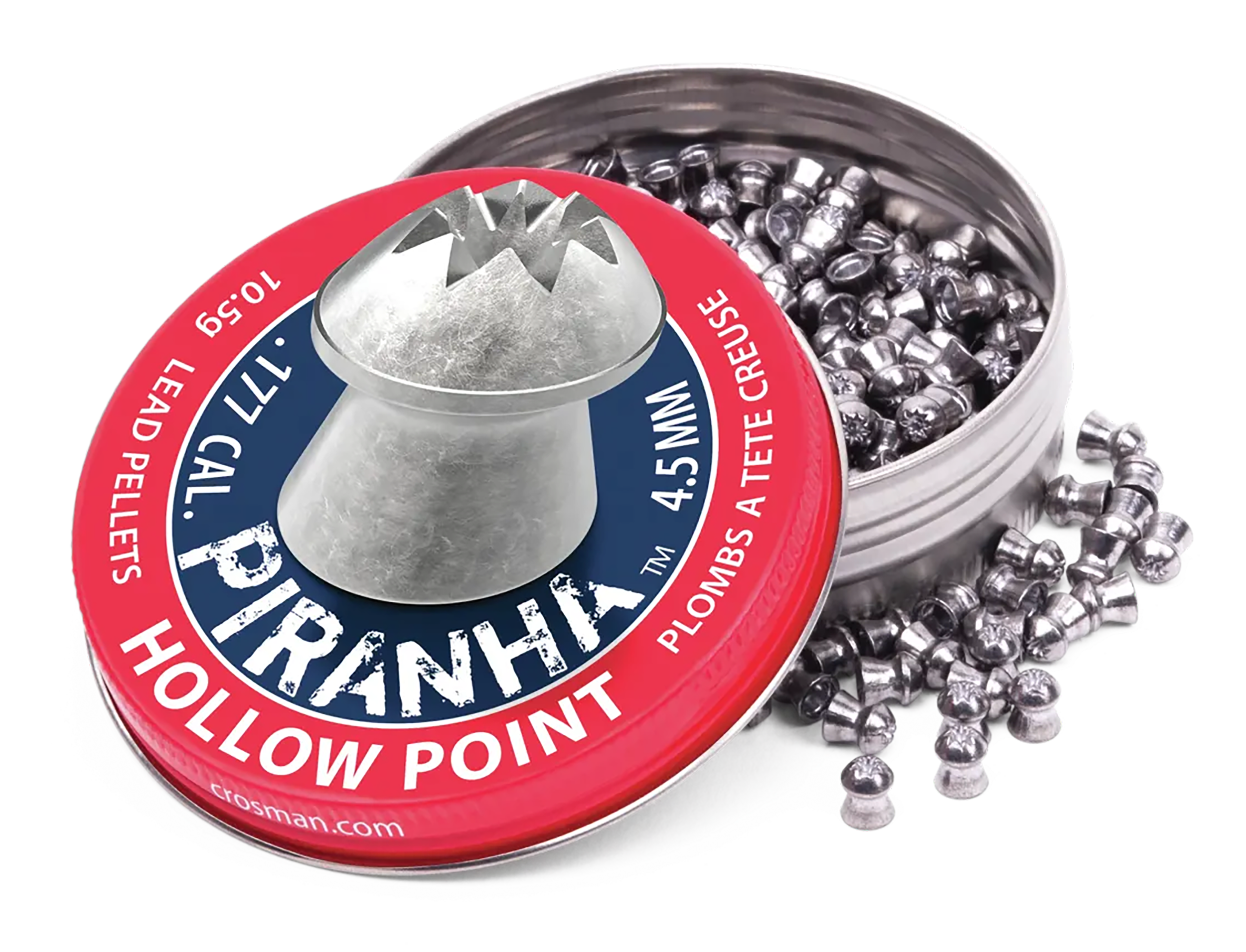 Daisy Piranha .177 Cal Lead Hollow Point Air Gun Pellets, 400 Count Ti ...