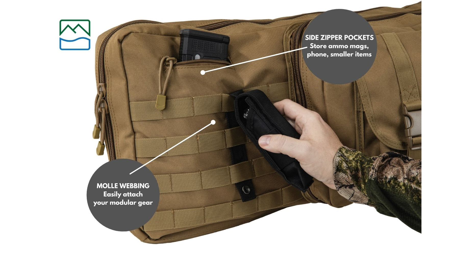 TLO Outdoors Tactical Double Rifle Gun Case with Shoulder Straps